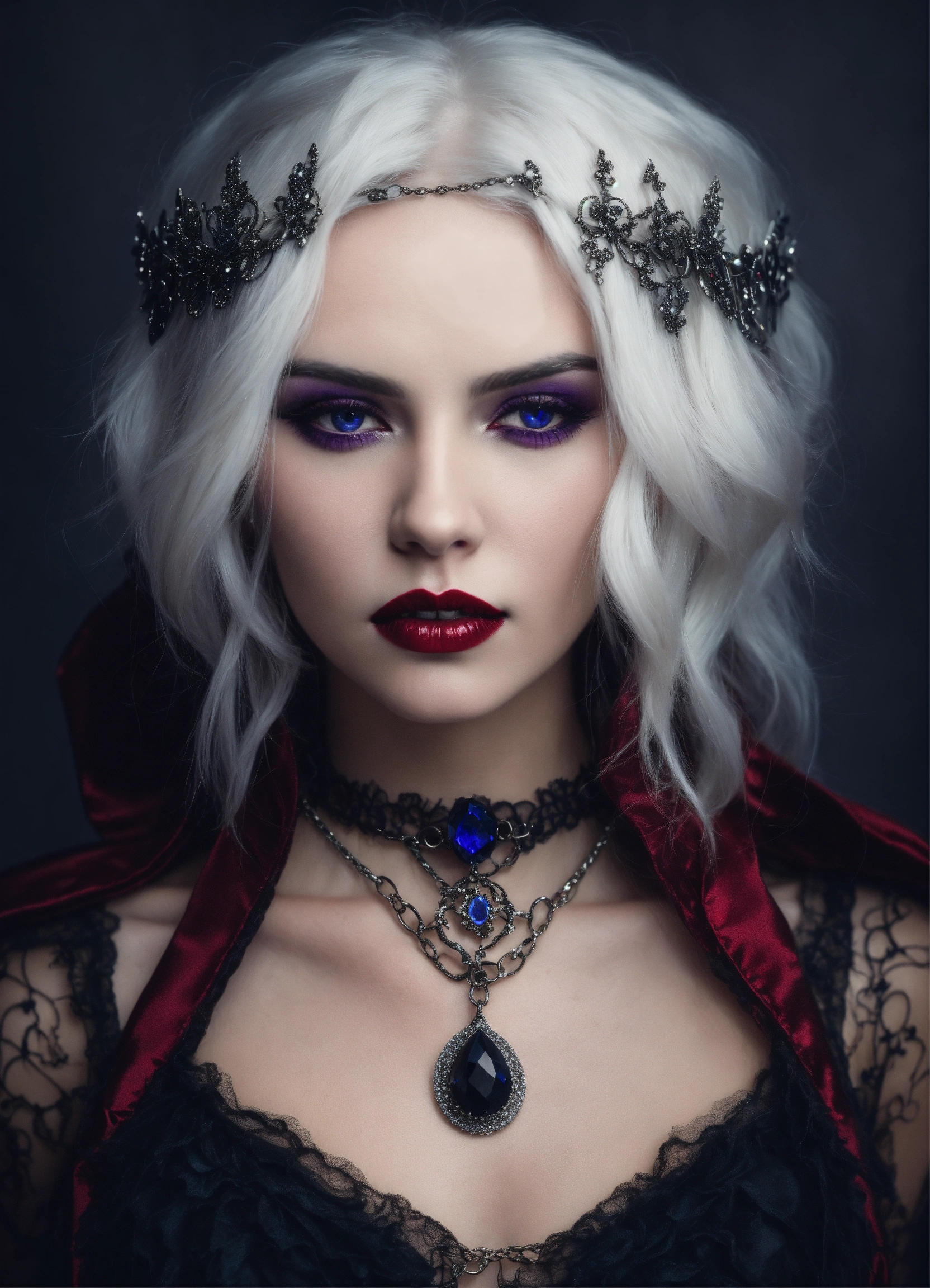 Lexica - Photo quality portrait of an elegant white haired beauty as a ...