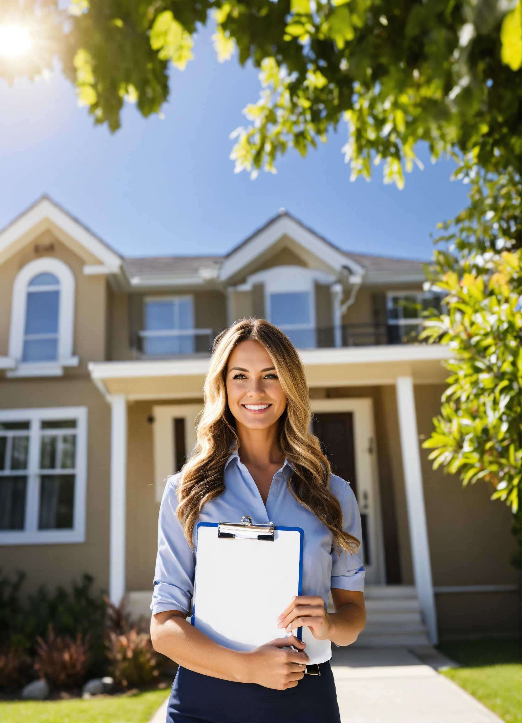 Lexica - Successful real estate agent standing in front of a house ...