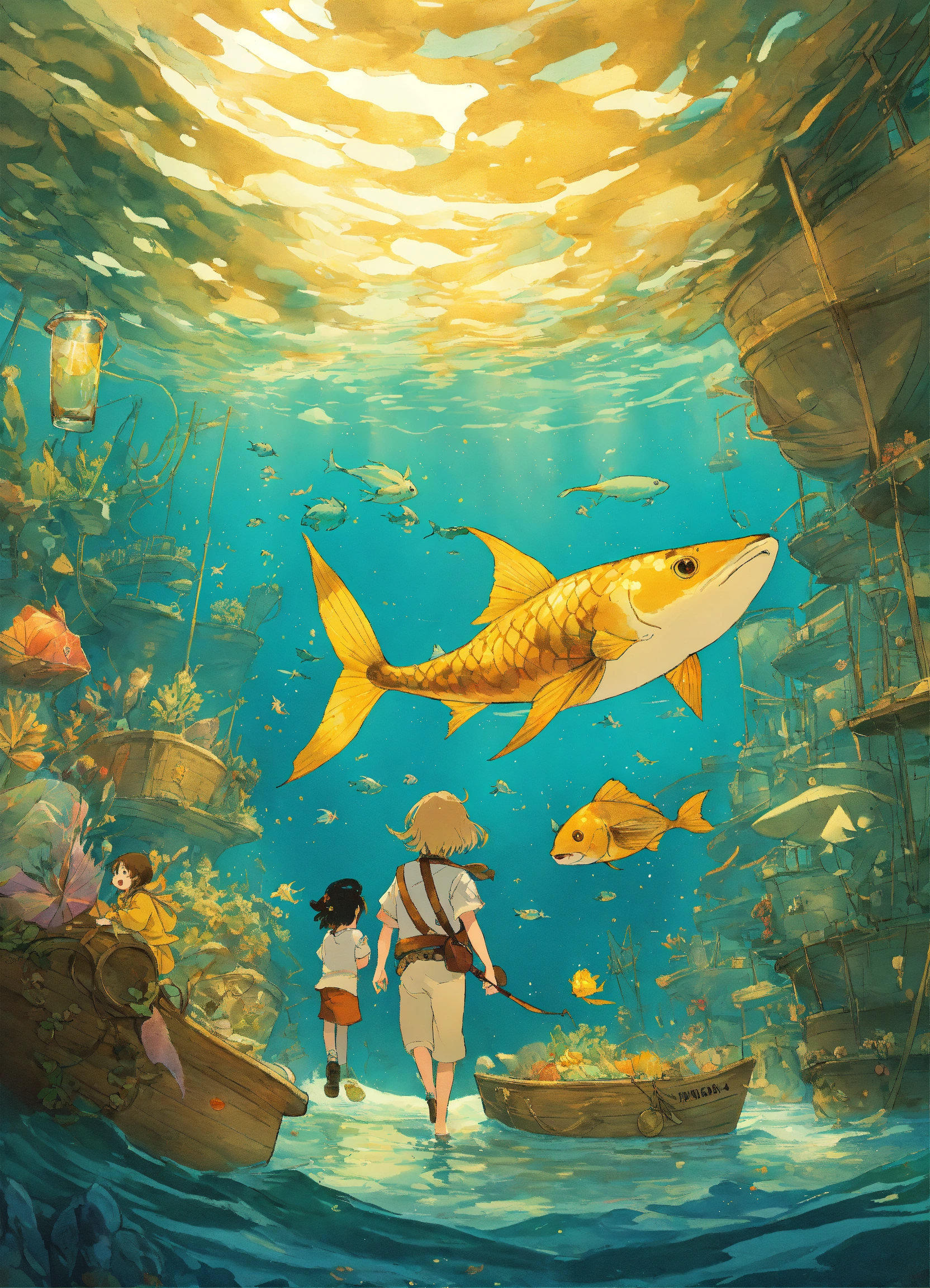 Lexica - Illustration, styled by Hayao Miyazaki , An ocean made of ...