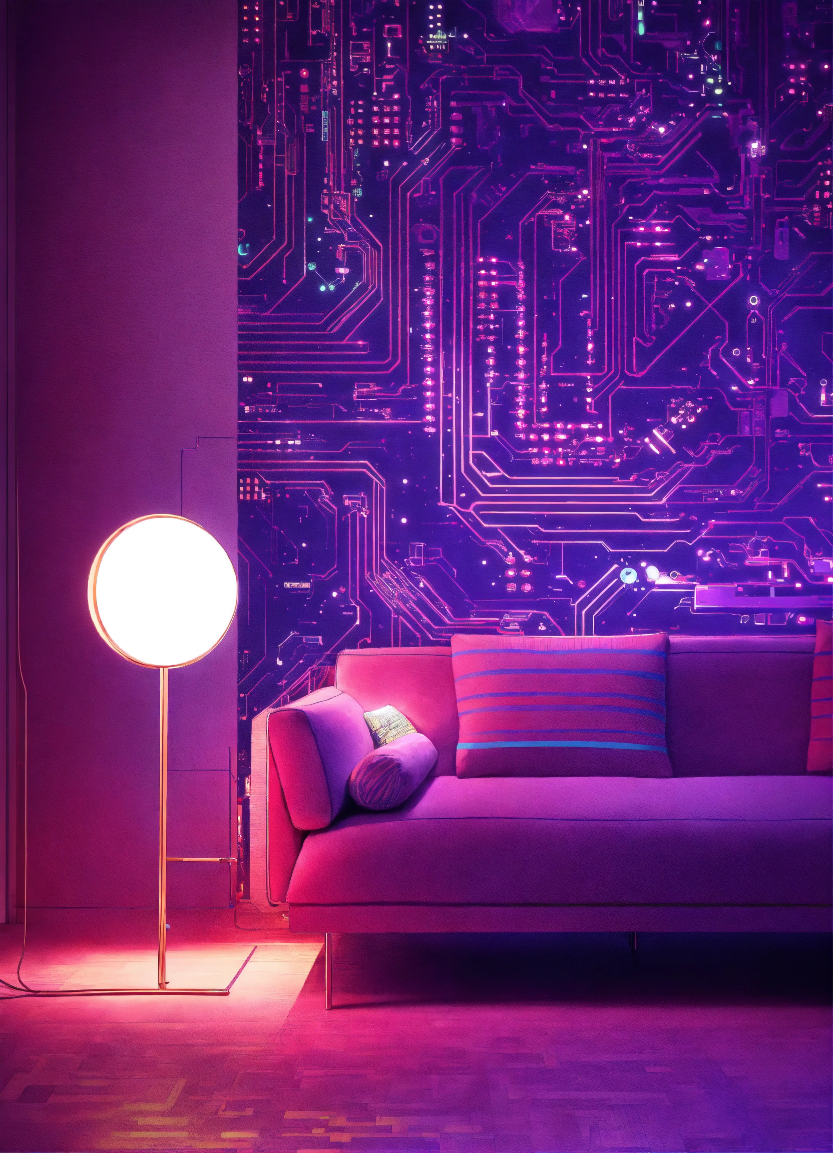 Lexica - Create a futuristic and technology-inspired wallpaper design ...