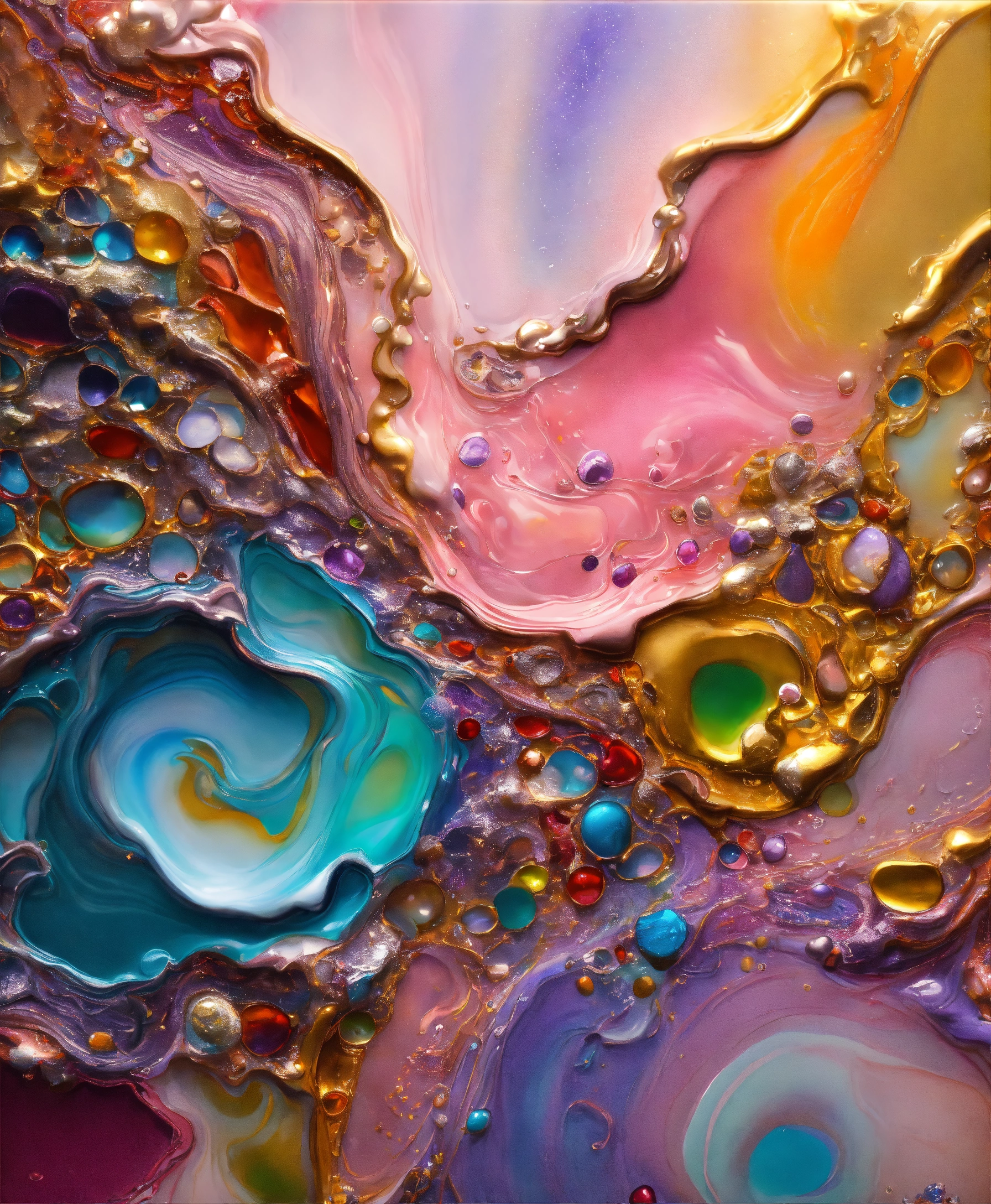 Lexica - Colorful abstract painting oil and water complex complicated ...