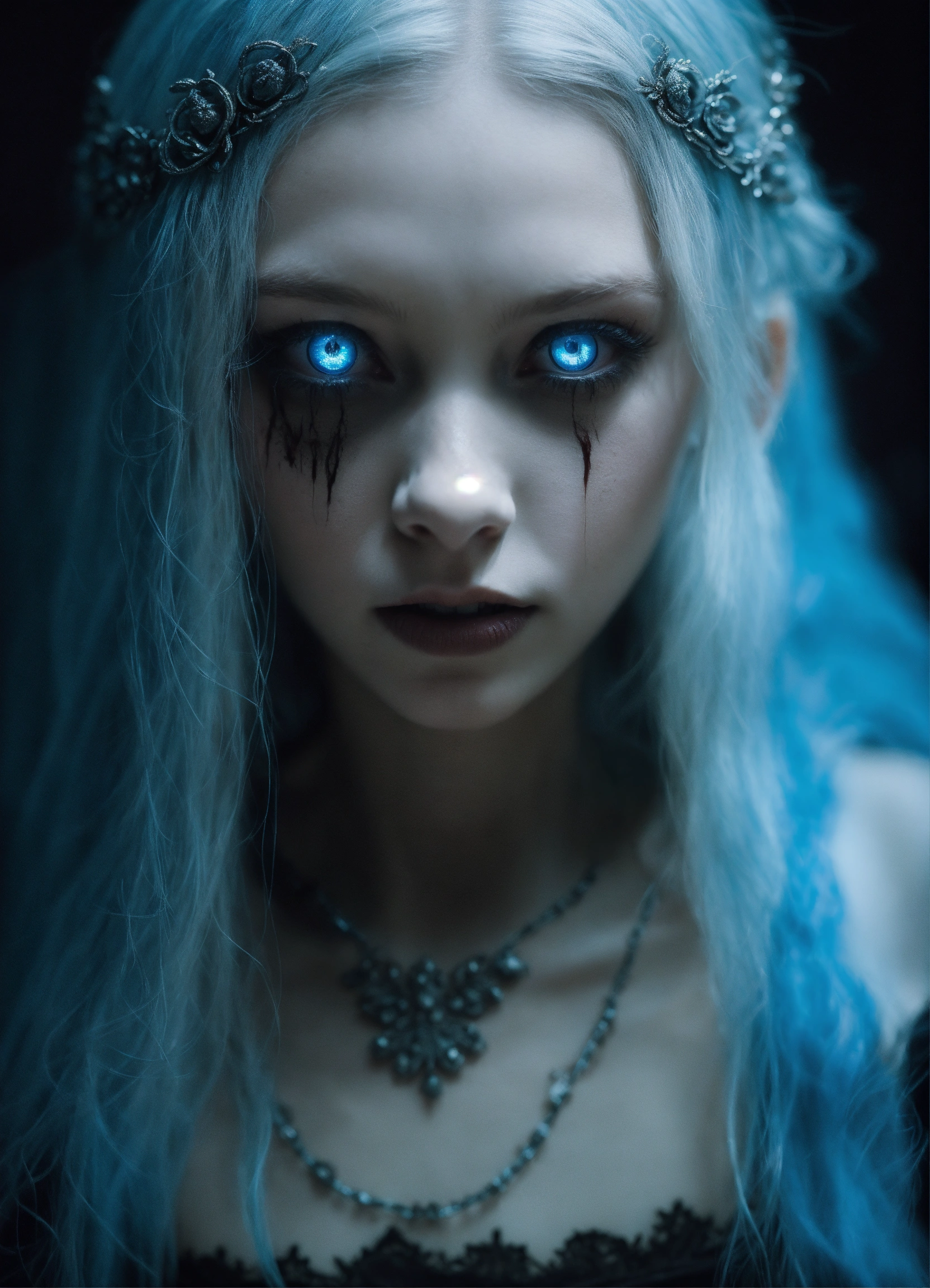 Lexica - Body portrait, ten year old childish female goth necromancer ...