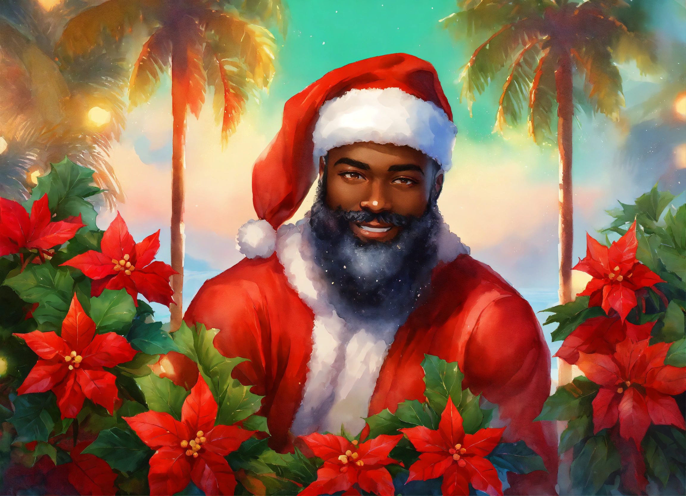 Lexica - Deep complexion happy and jolly Black Santa Claus Zaddy ...