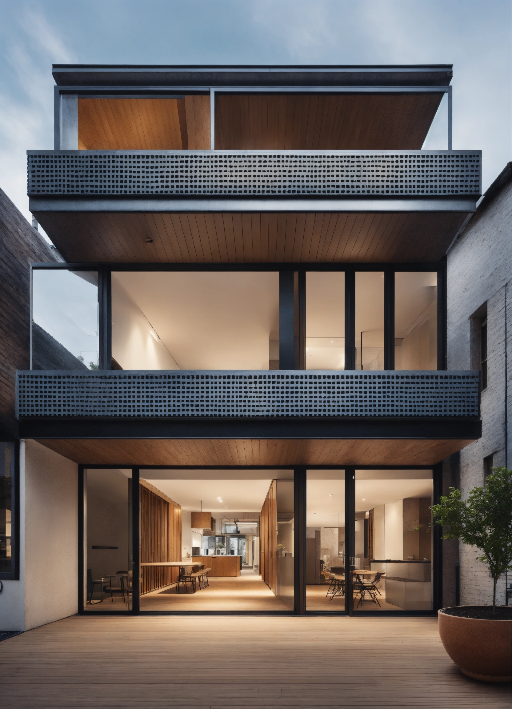 Lexica - Fusion of minimalist vintage and modern architecture drawing ...