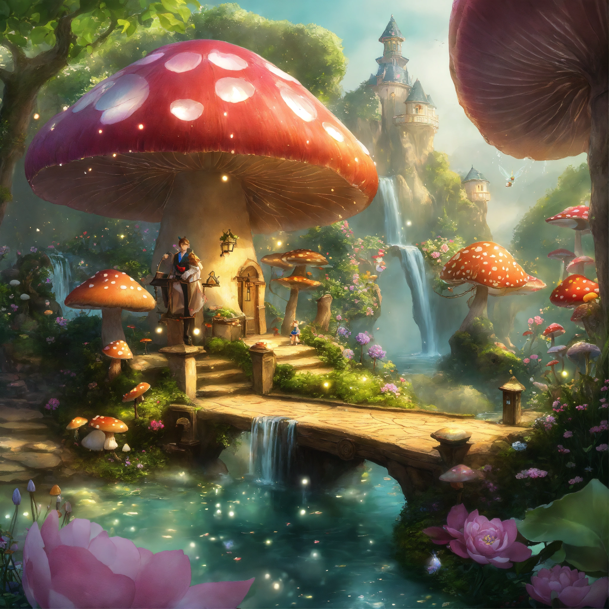Lexica - Cute fantasy fairy butterflies, cute fairy birds, water lilies ...