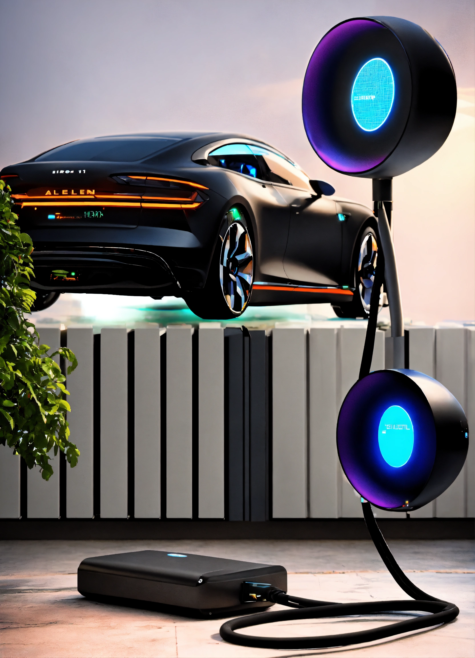 Lexica - Cool small Wall Hardwired black alien Electric Vehicle EV ...