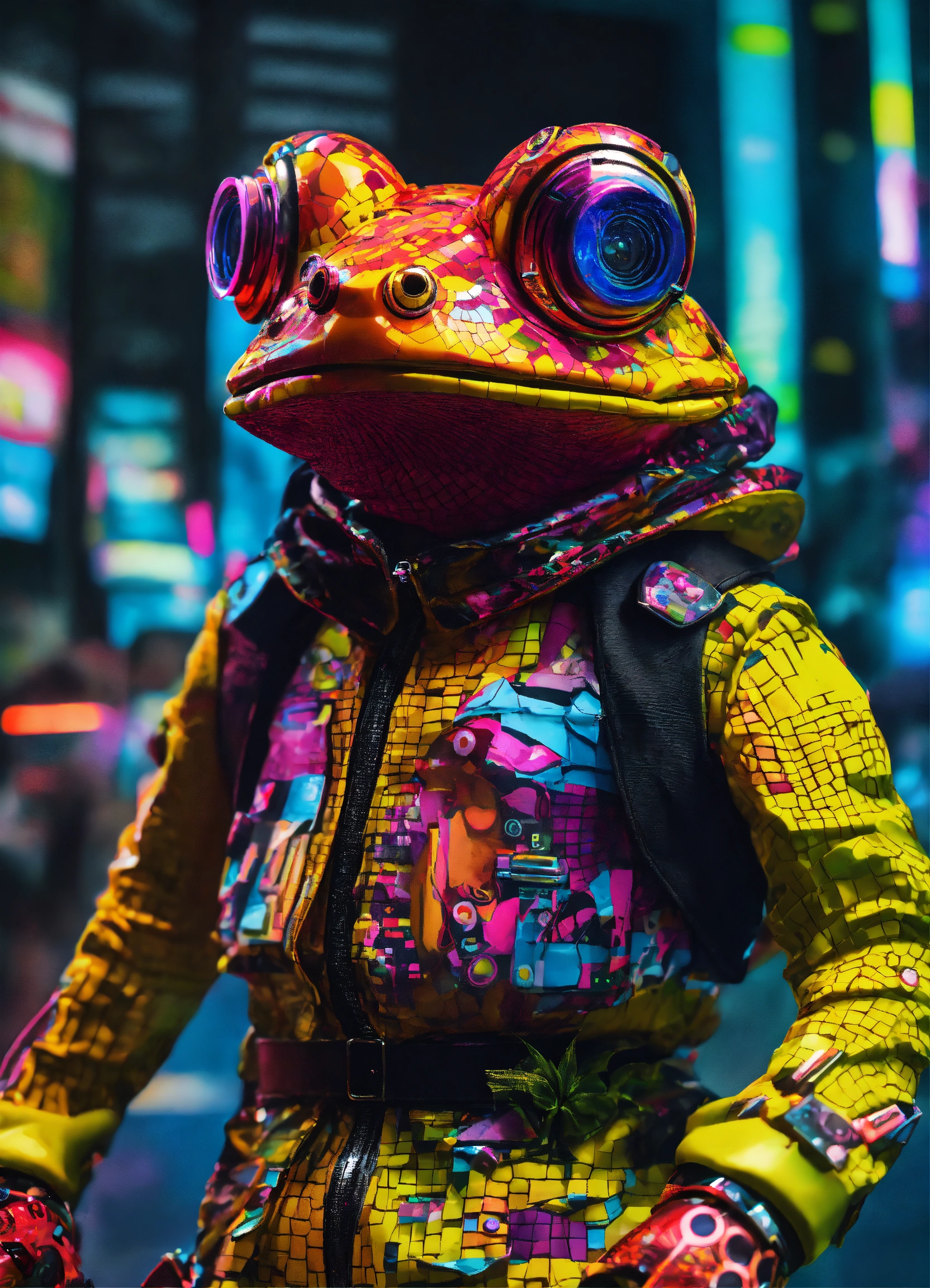 Lexica - Fashion Shoot of cyber punk Techno Toad made out of a 3D ...