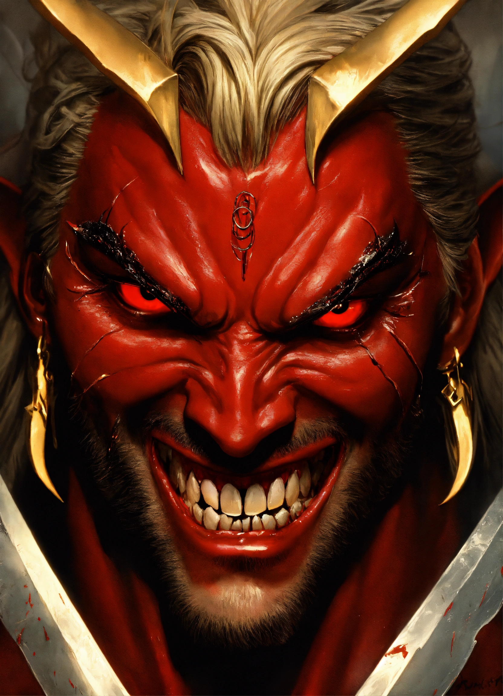 Lexica - Lucifer as an angel, evil grin, evil smile, insanity unleashed ...