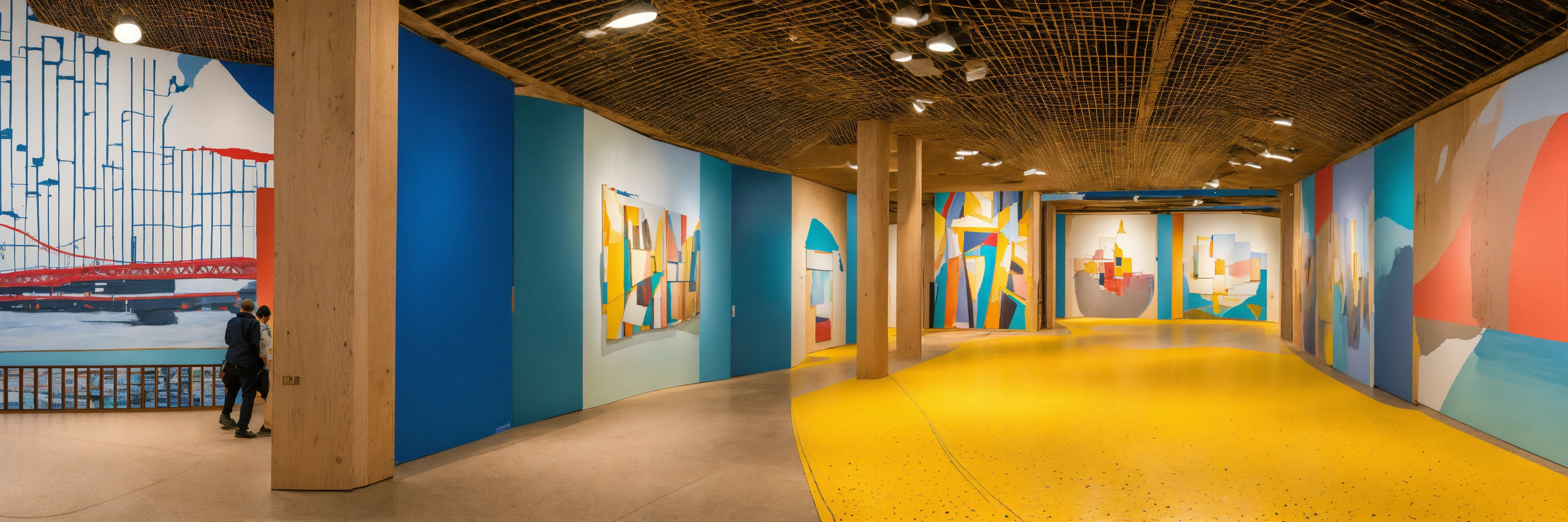 Lexica - Art exhibition panel, a hallway to walk through looking at the ...