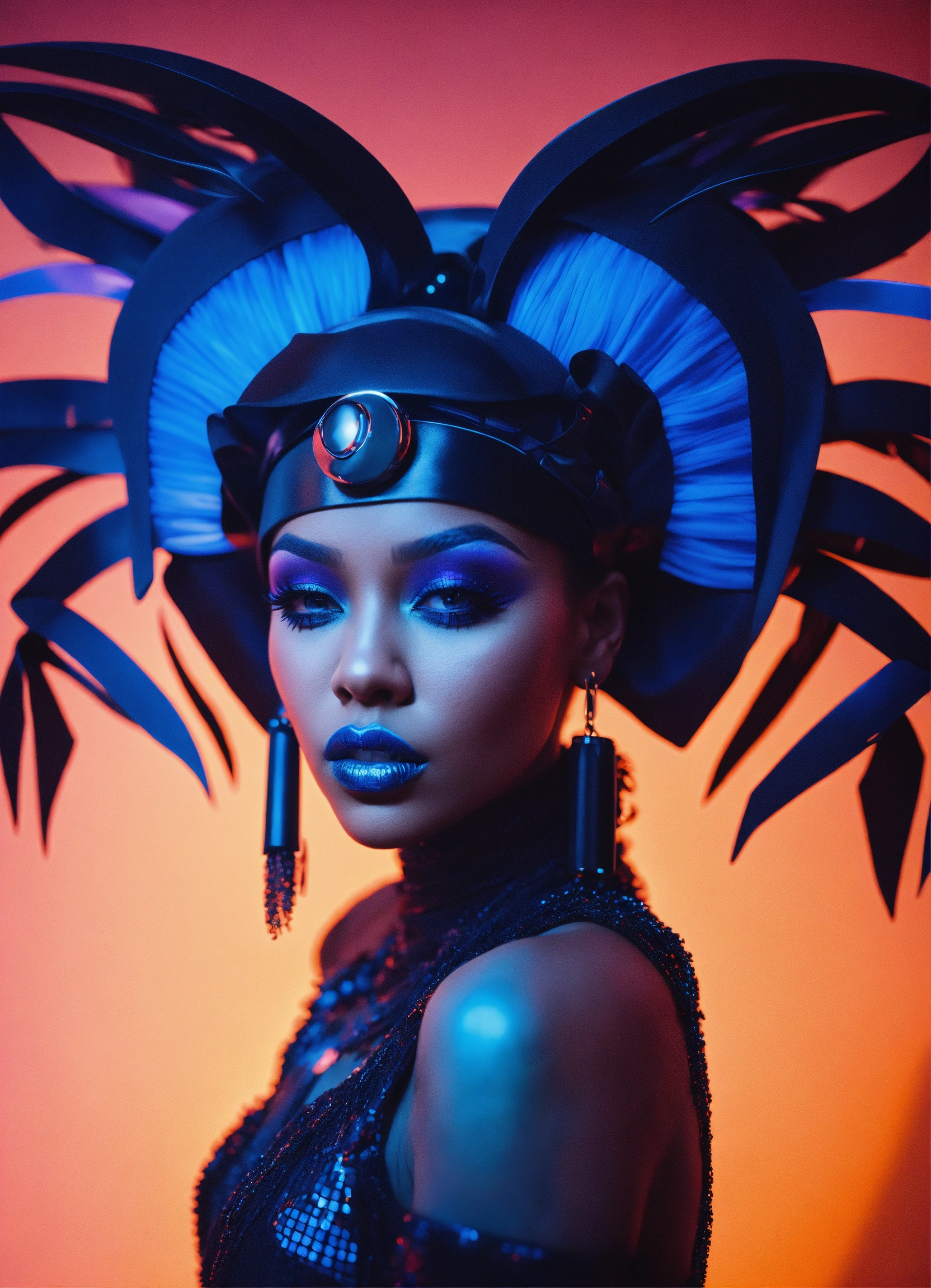 Lexica - A beautiful oversized blue haired size 9 black female pop ...