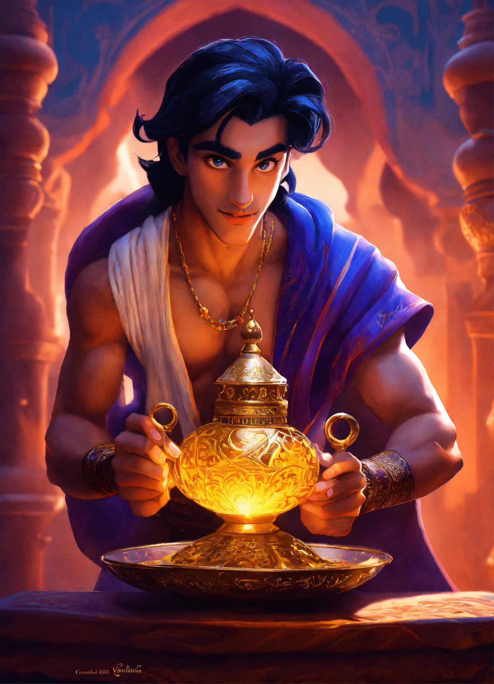 Lexica - Aladdin from the movie Aladdin and the magic lamp, volumetric ...