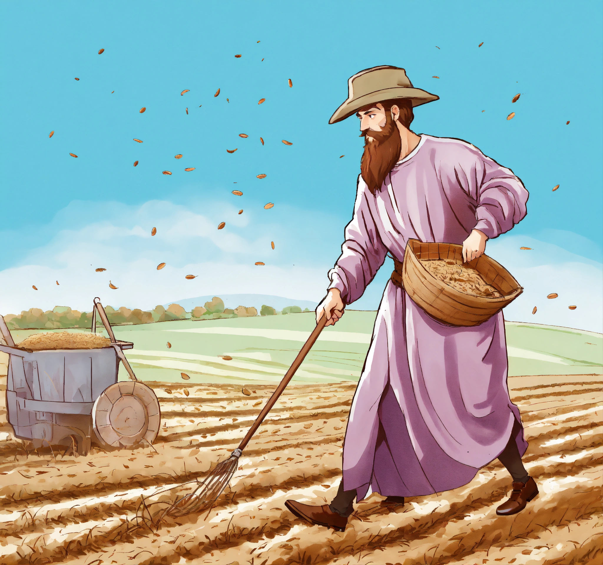 Lexica - Medieval man with a long dress and a hat on his head, short ...