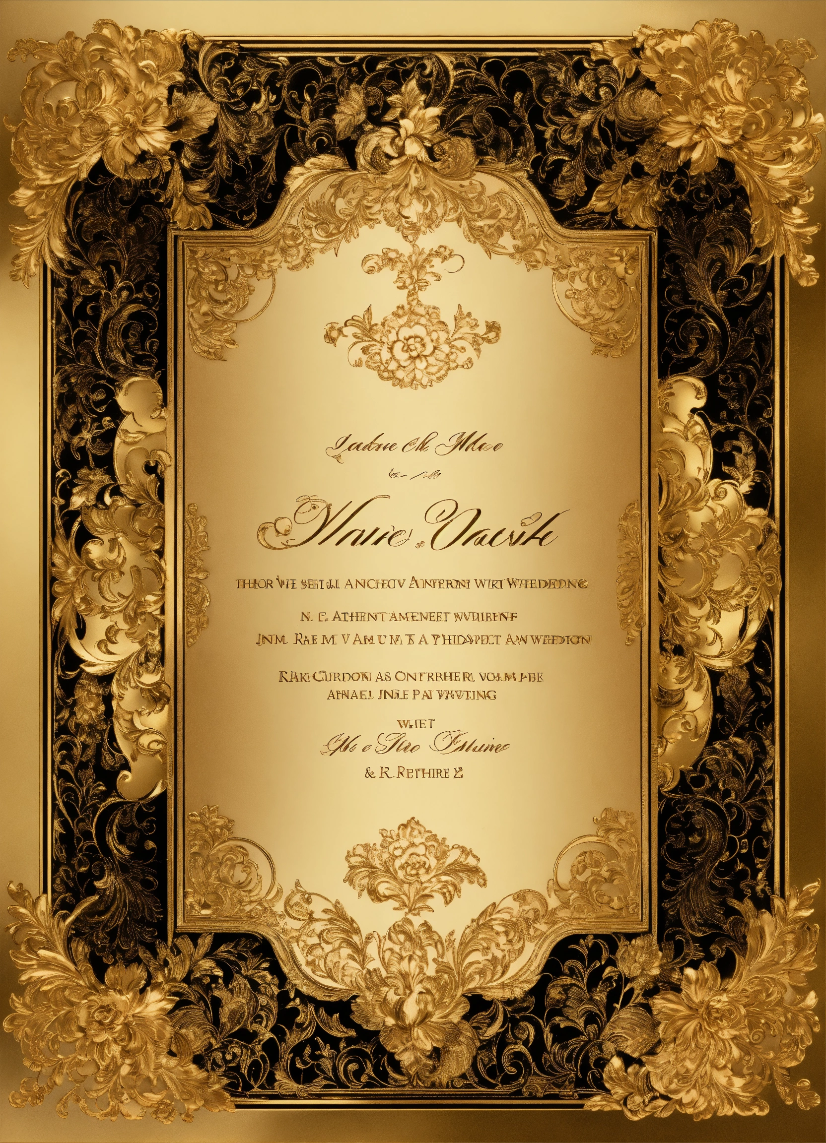 Lexica - Make me the most opulent blank wedding invitation.