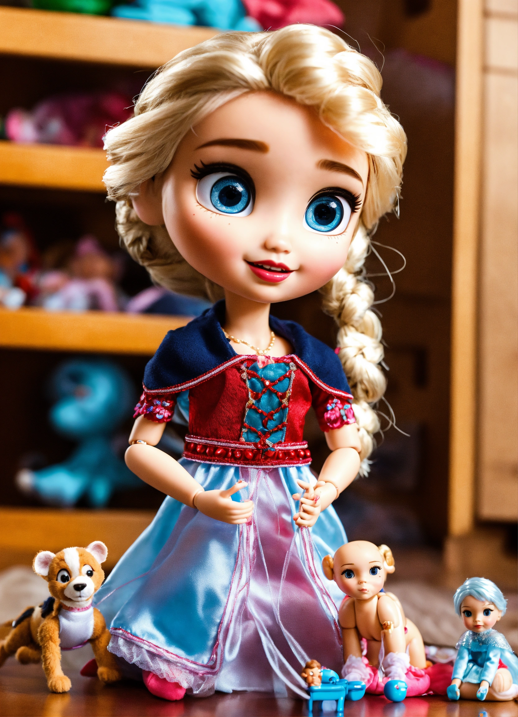 Lexica - Elsa plays with dolls