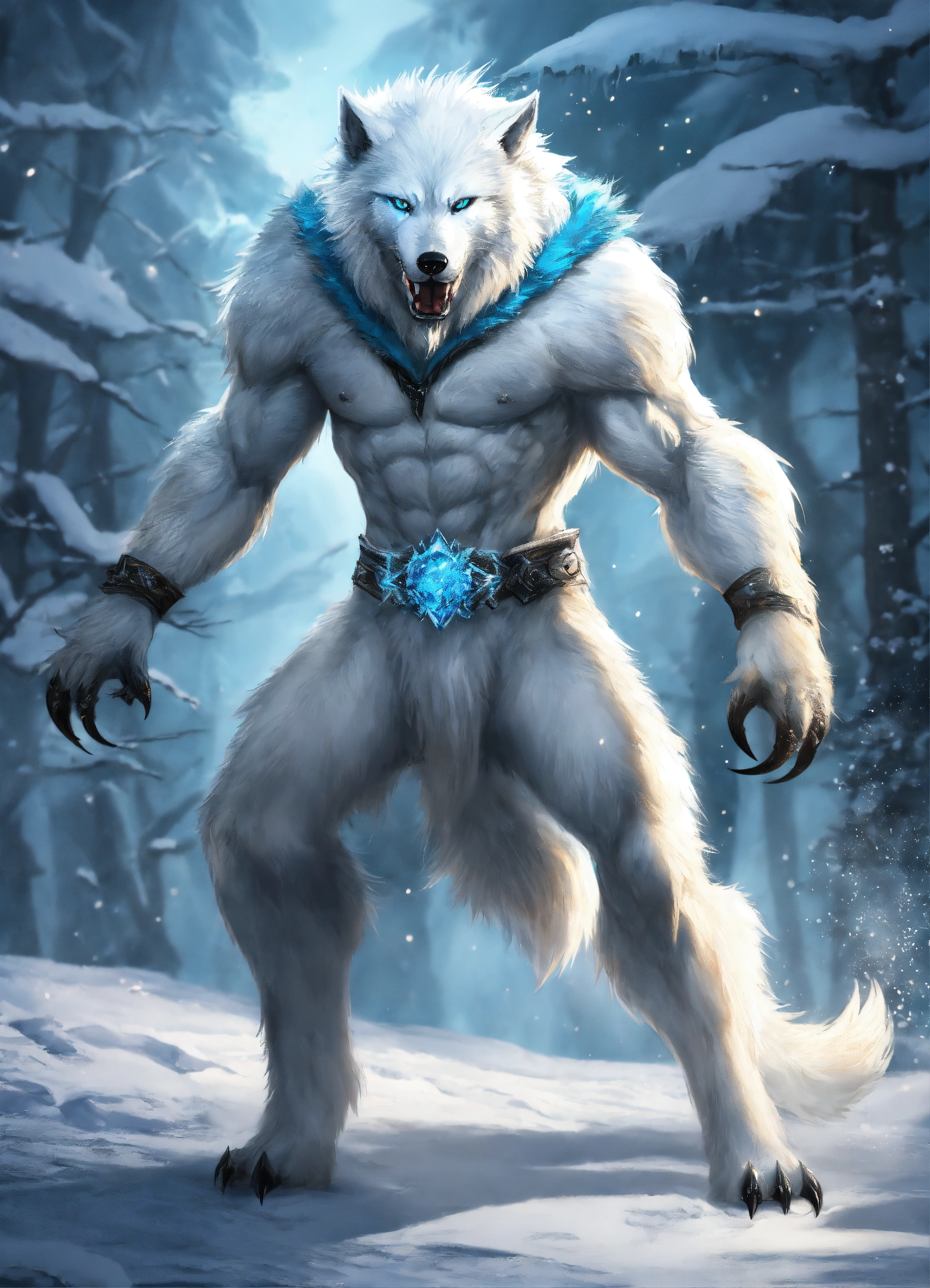 Lexica - White werewolf with claws and fur ice powers, ice, arctic ...