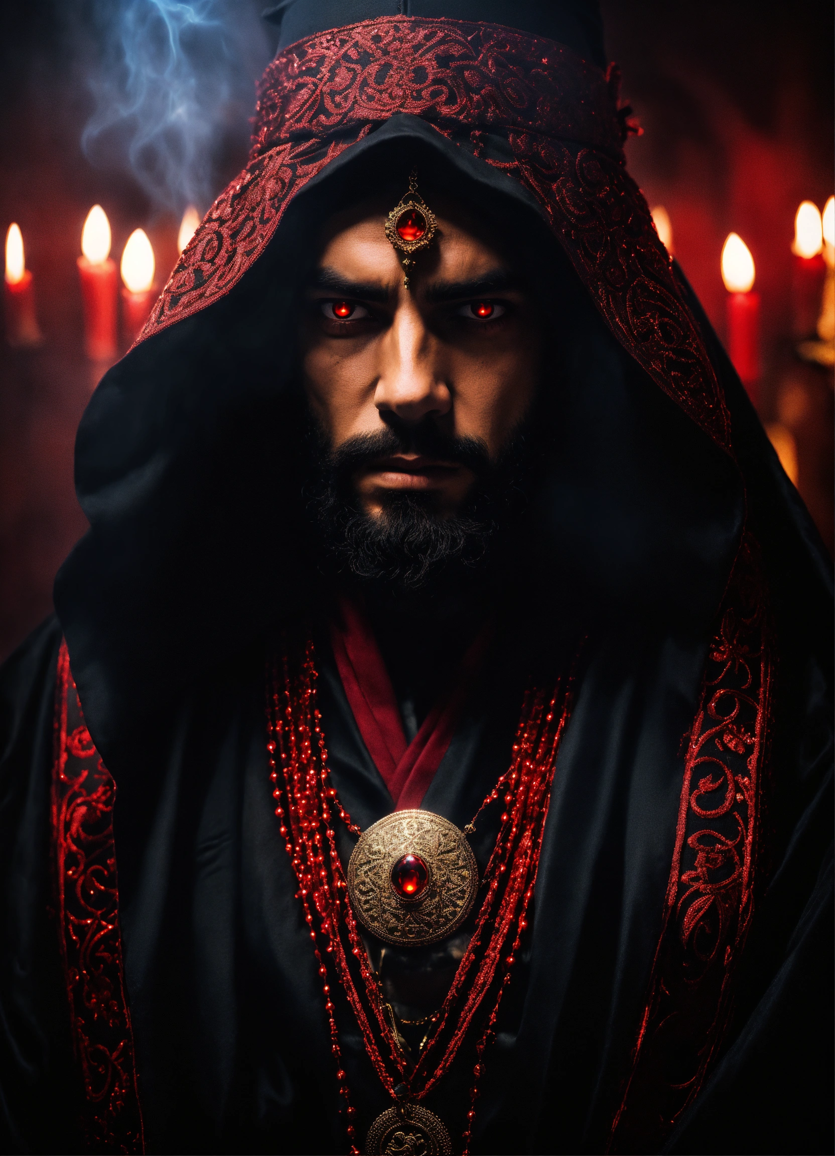 Lexica - Dark, mysterious and dramatic headshot of a handsome Arabic ...
