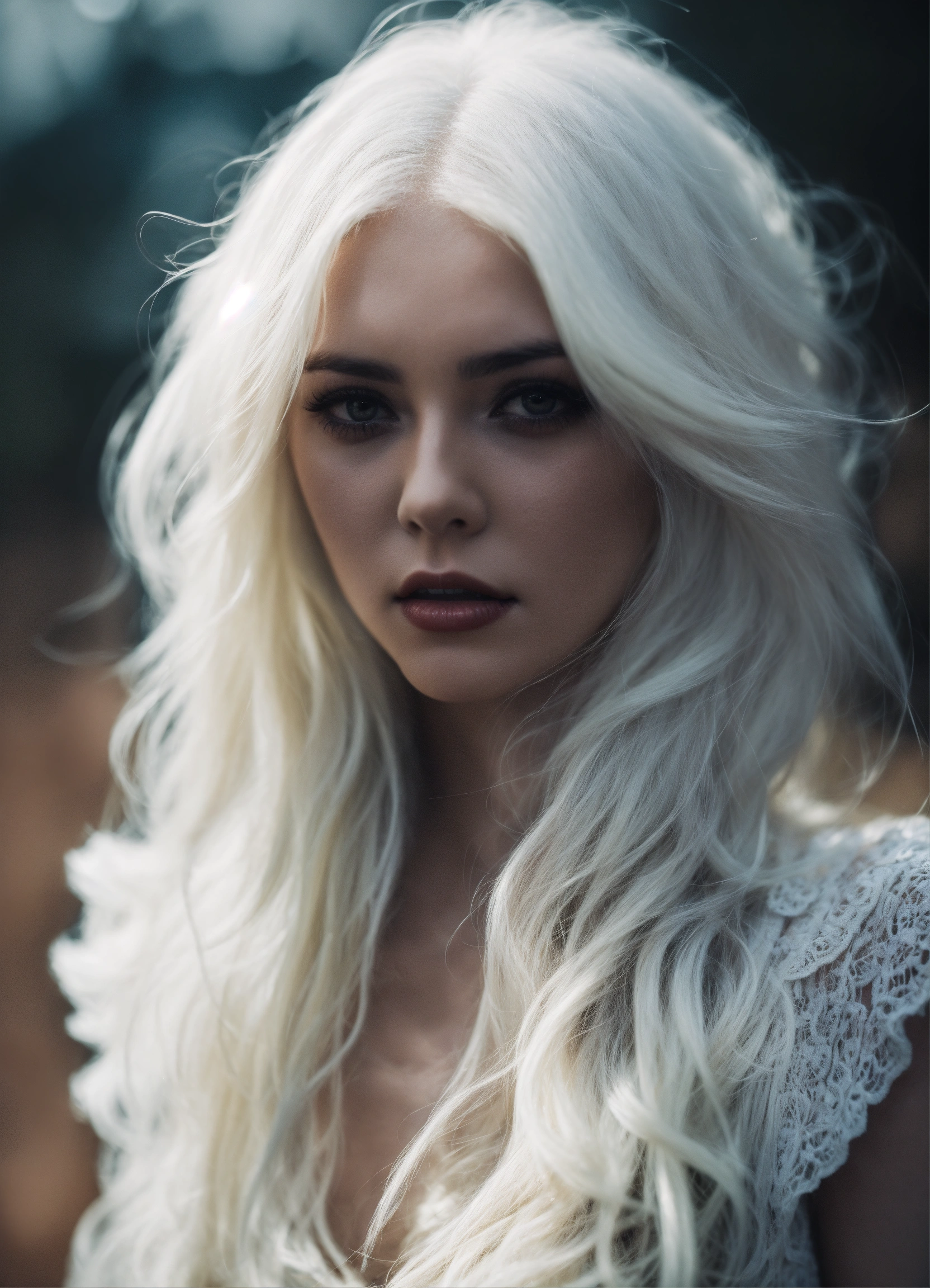 Lexica - Demonic entity woman who has white eyes and white hair