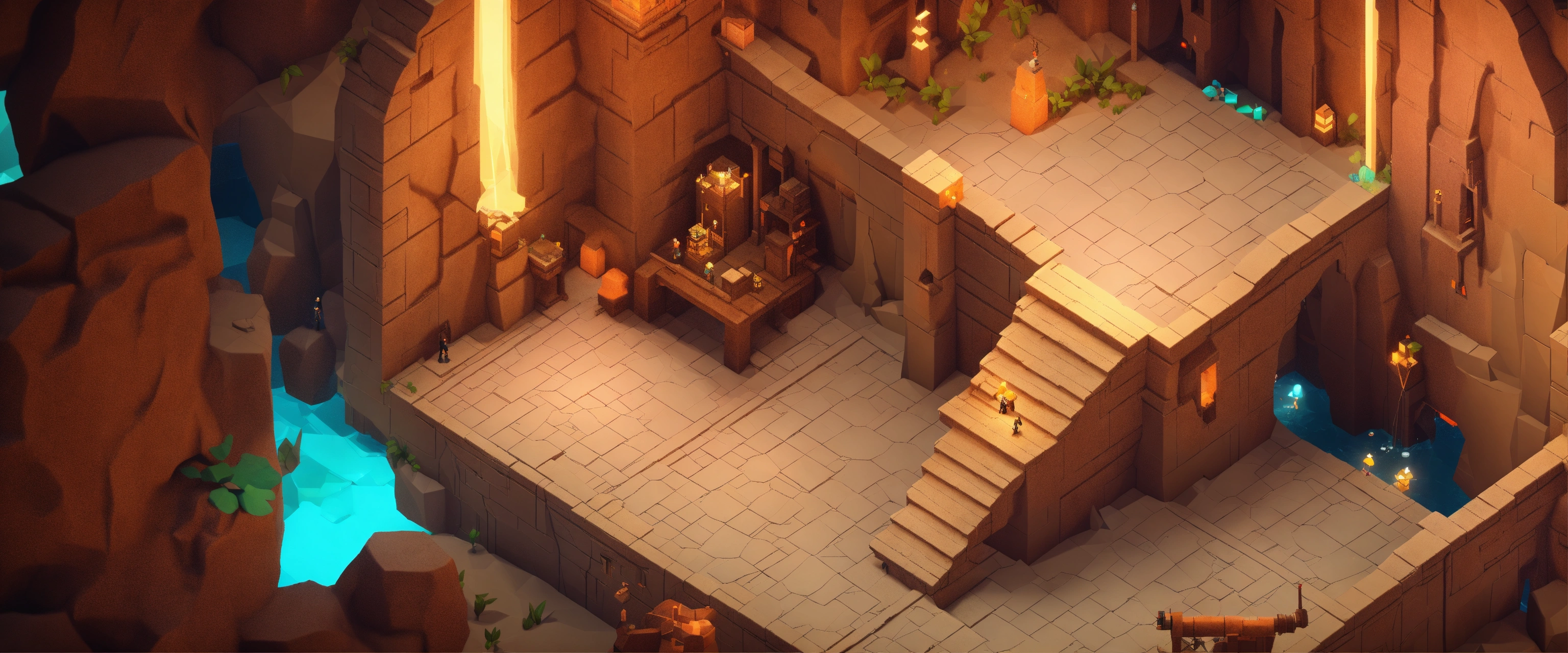 Lexica - A top-down isometric view, 3d low poly , inspired by monument ...