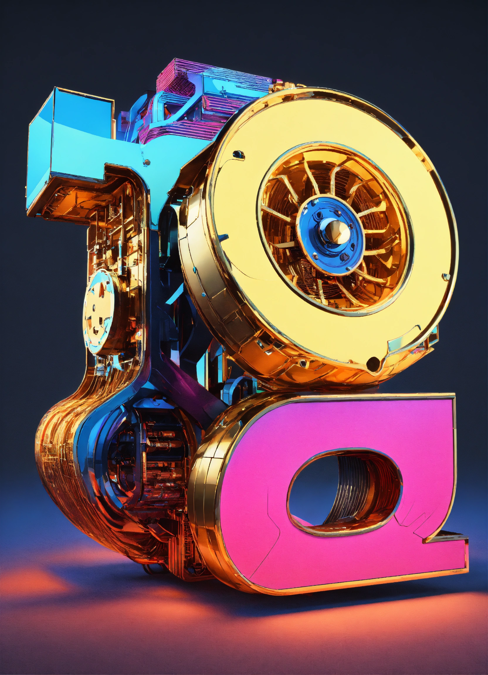 Lexica - Typography "MOV",3d Godot engine,ultra widescreen,acid colors ...