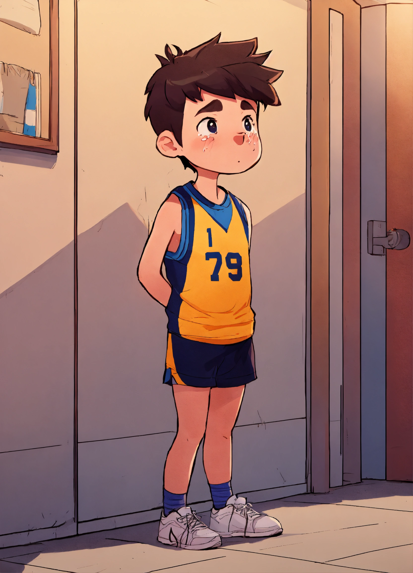 Lexica 18 Standing In The Corner Sports Top Cartoon Crying Shorts