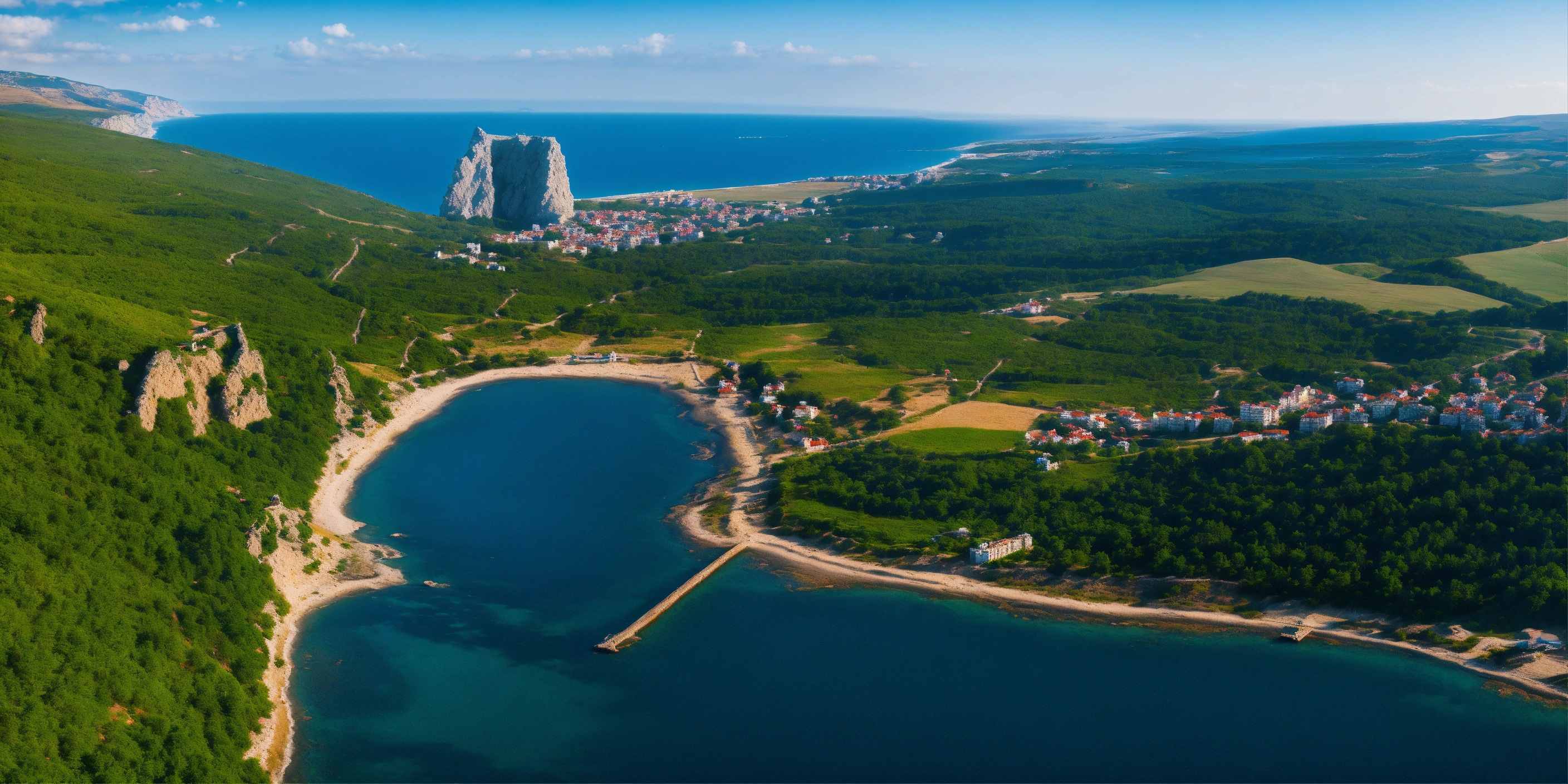 Lexica - Landscapes of Crimean Peninsula, Ukraine, aerial shot, 8k