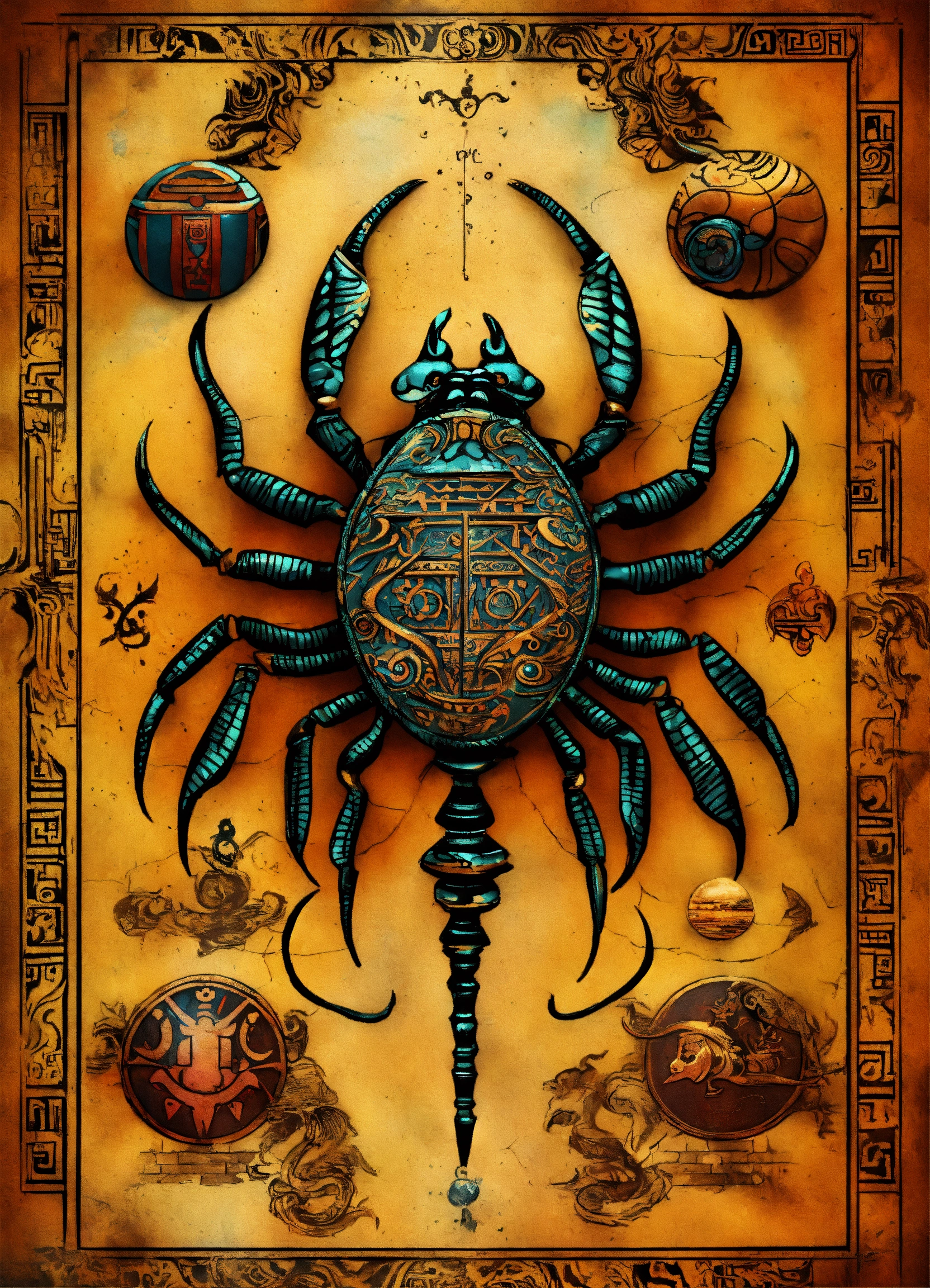 Lexica - Scorpio zodiac theme with Pluto background Aztec with Scorpion ...