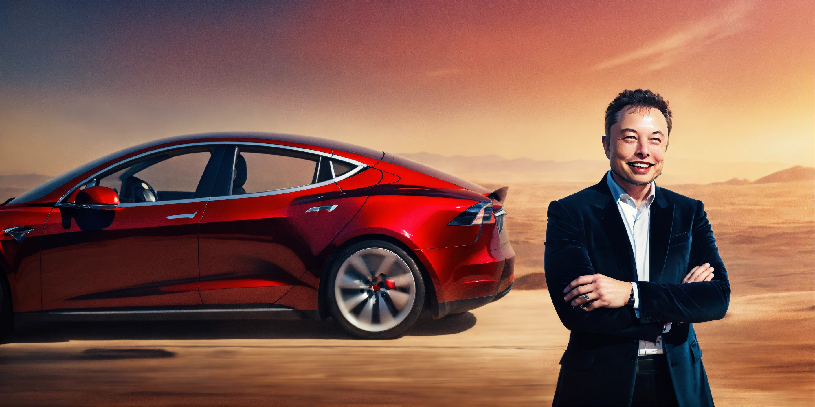 Lexica - Elon musk grinning, big tesla logo in front of him, 4k, 3d ...
