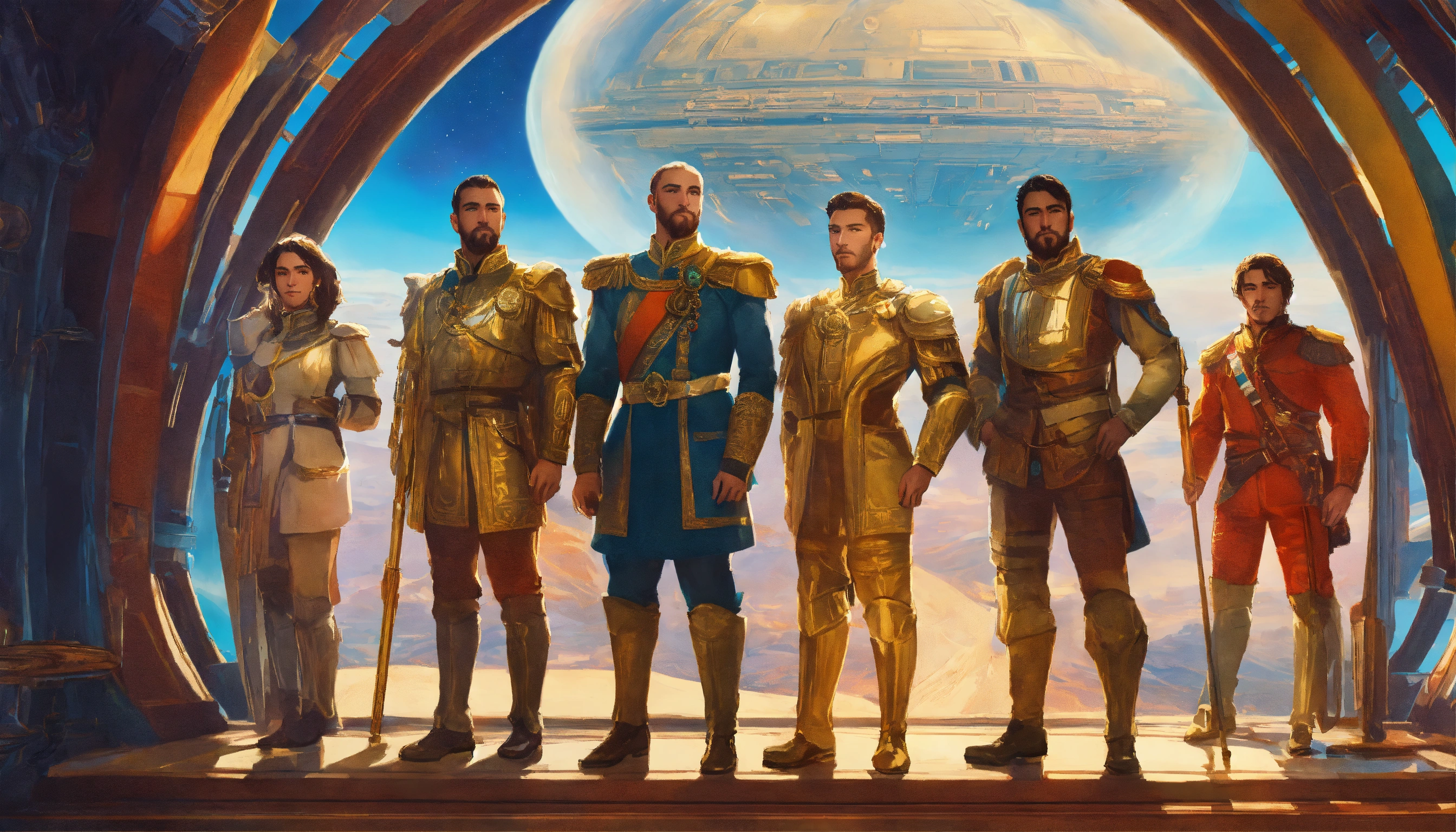 Lexica - High nobles in splendid uniforms of different colours standing ...