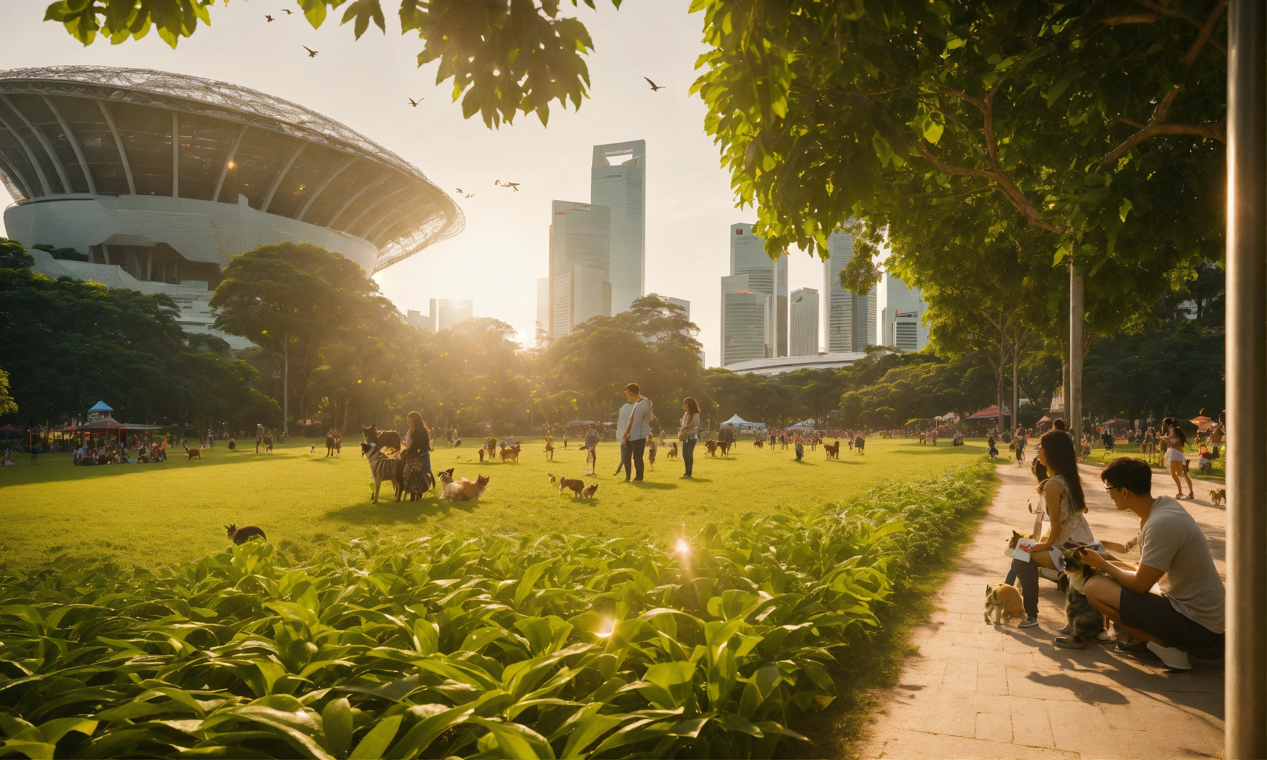 Lexica - Midday, Ultra-realistic, wide-angle shot of a large green ...