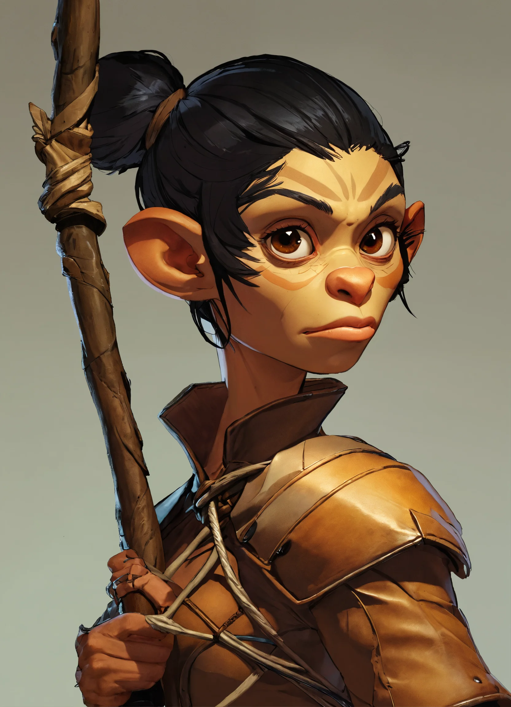 Lexica - Animated 2D character portrait of a tanned, tall, angular ...