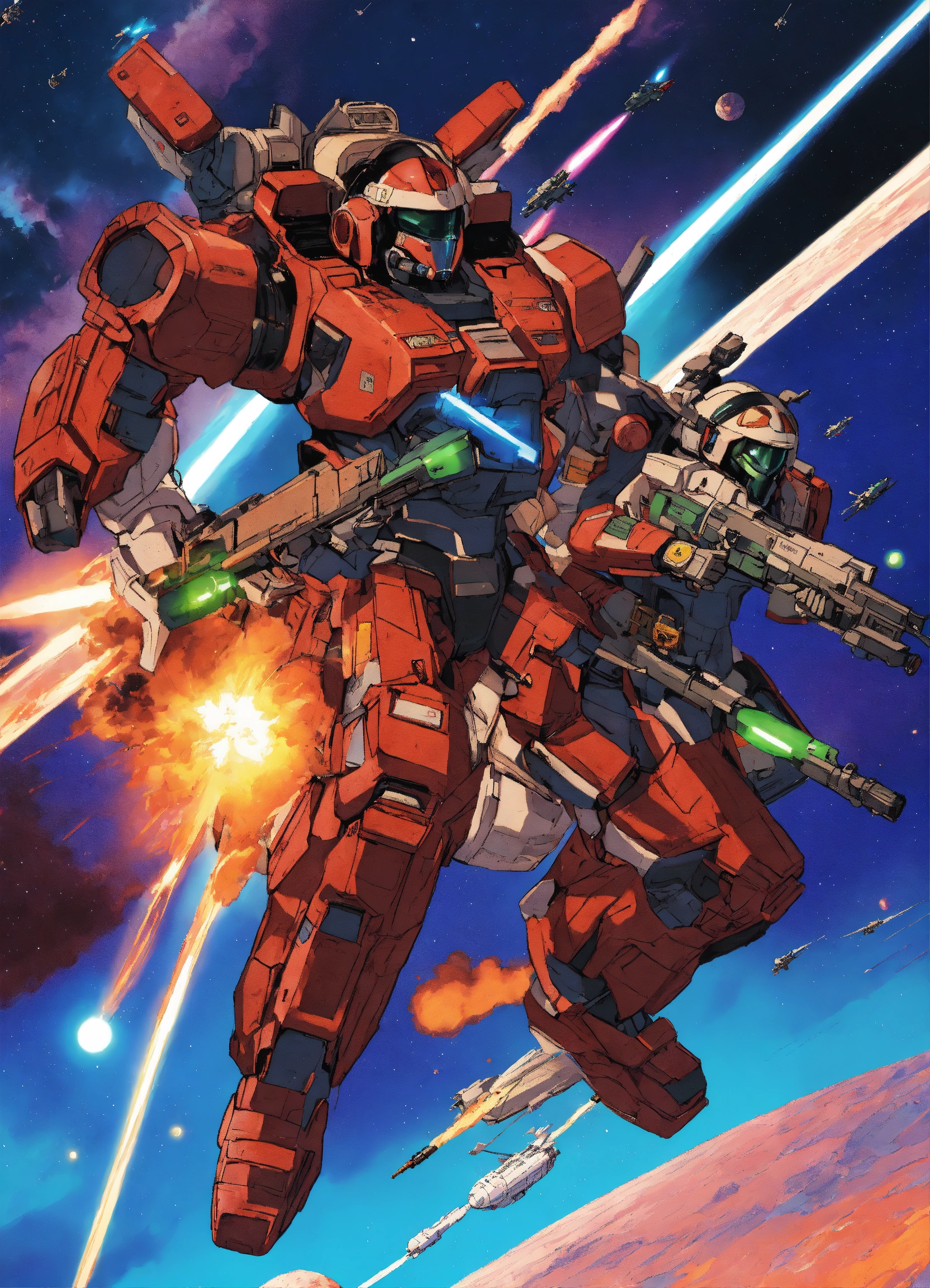 Lexica - 80s anime black character mecha pilots fighting in space drama ...