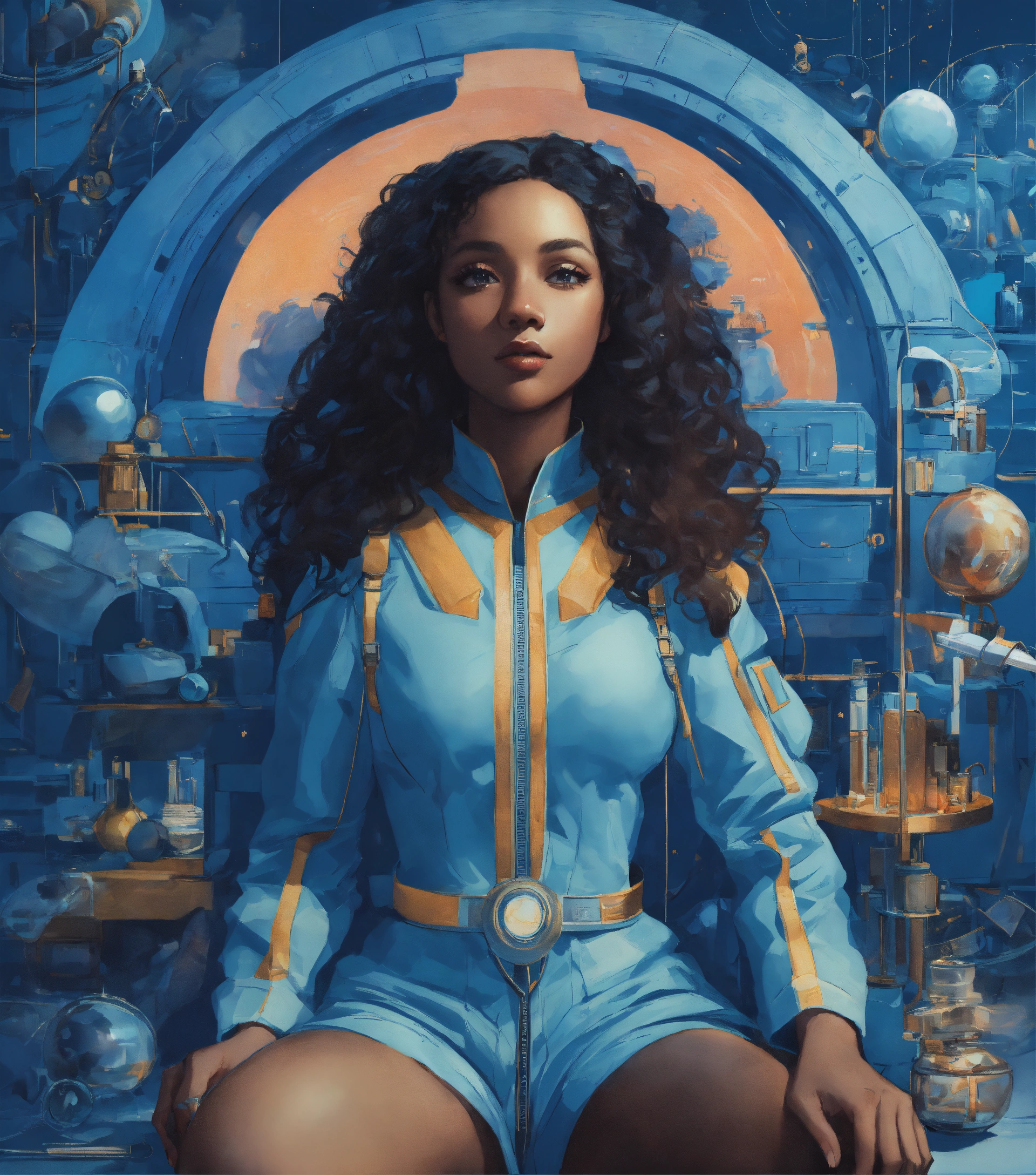 Lexica - Blue colors, Illustration, future, mystic, science fiction, A ...