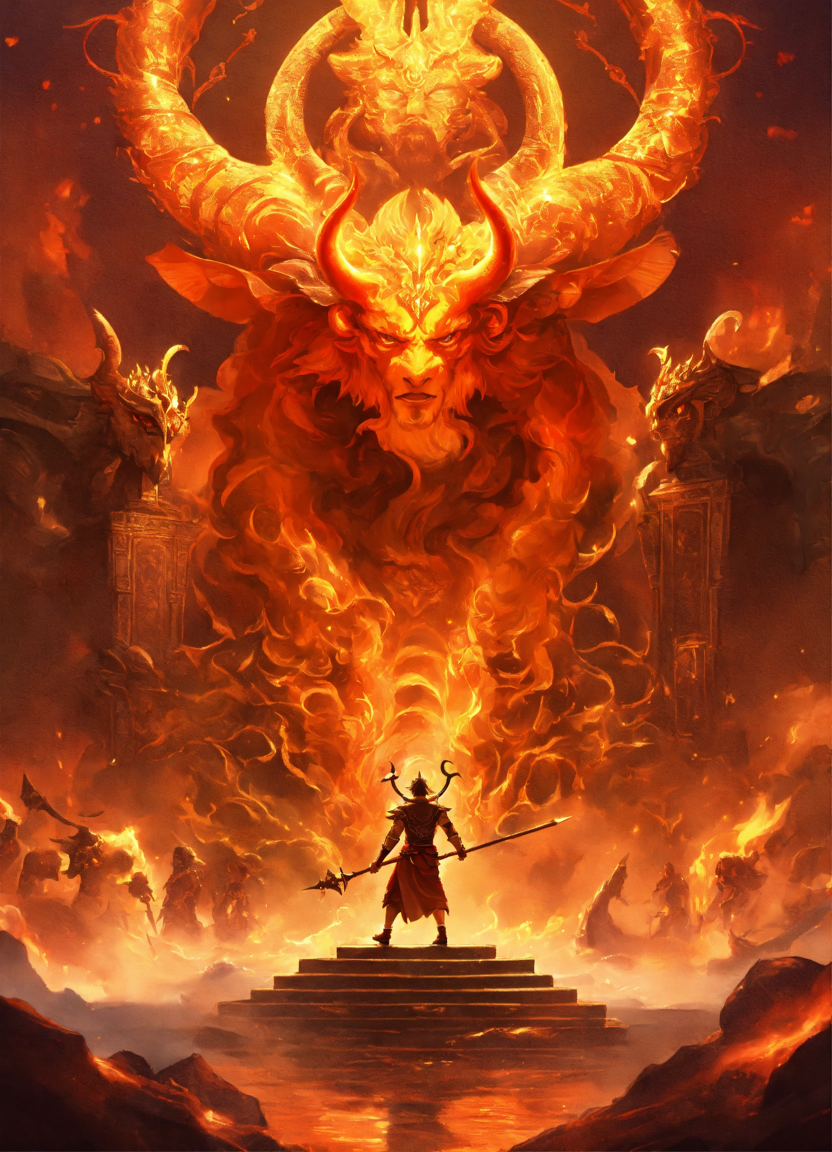 Lexica - Visualize a scene where the gods and demons stand together ...
