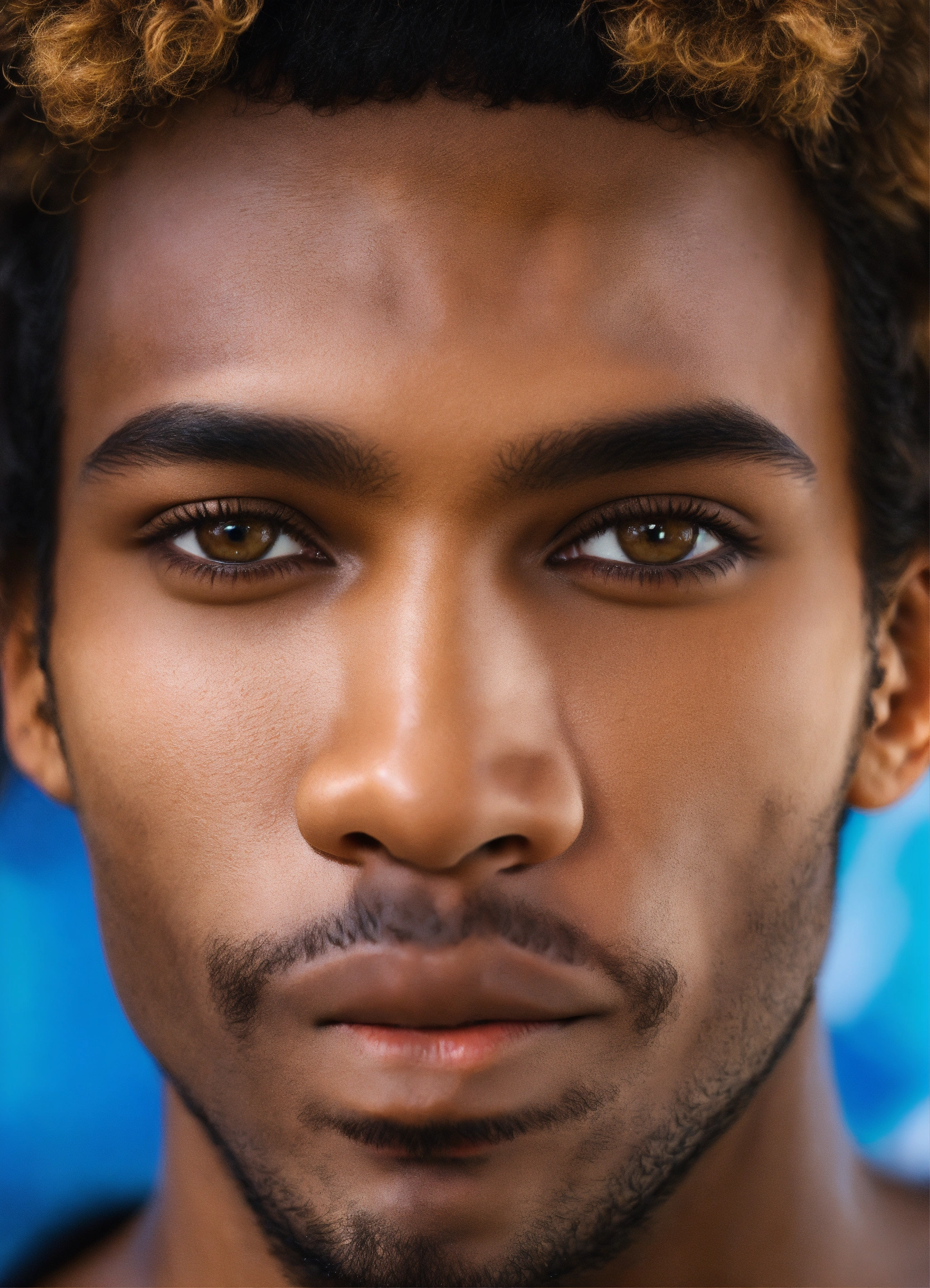 Lexica - Black man, caramel skin, brown wavy hair