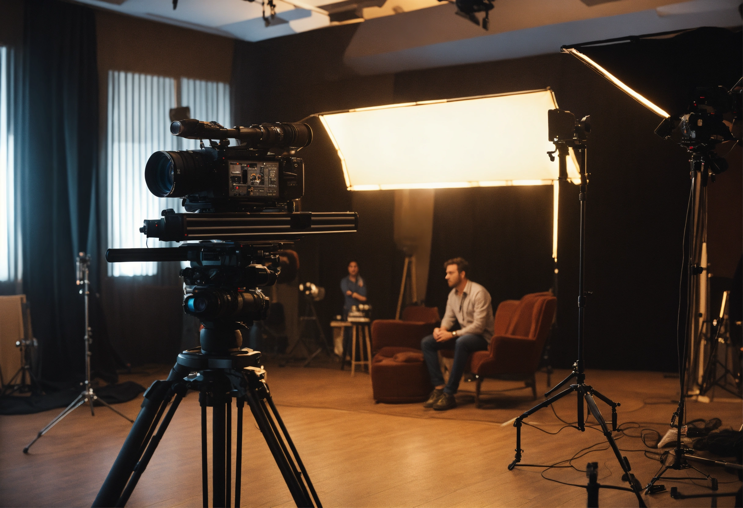 Lexica - Shooting a movie in the studio. The director in the director's ...