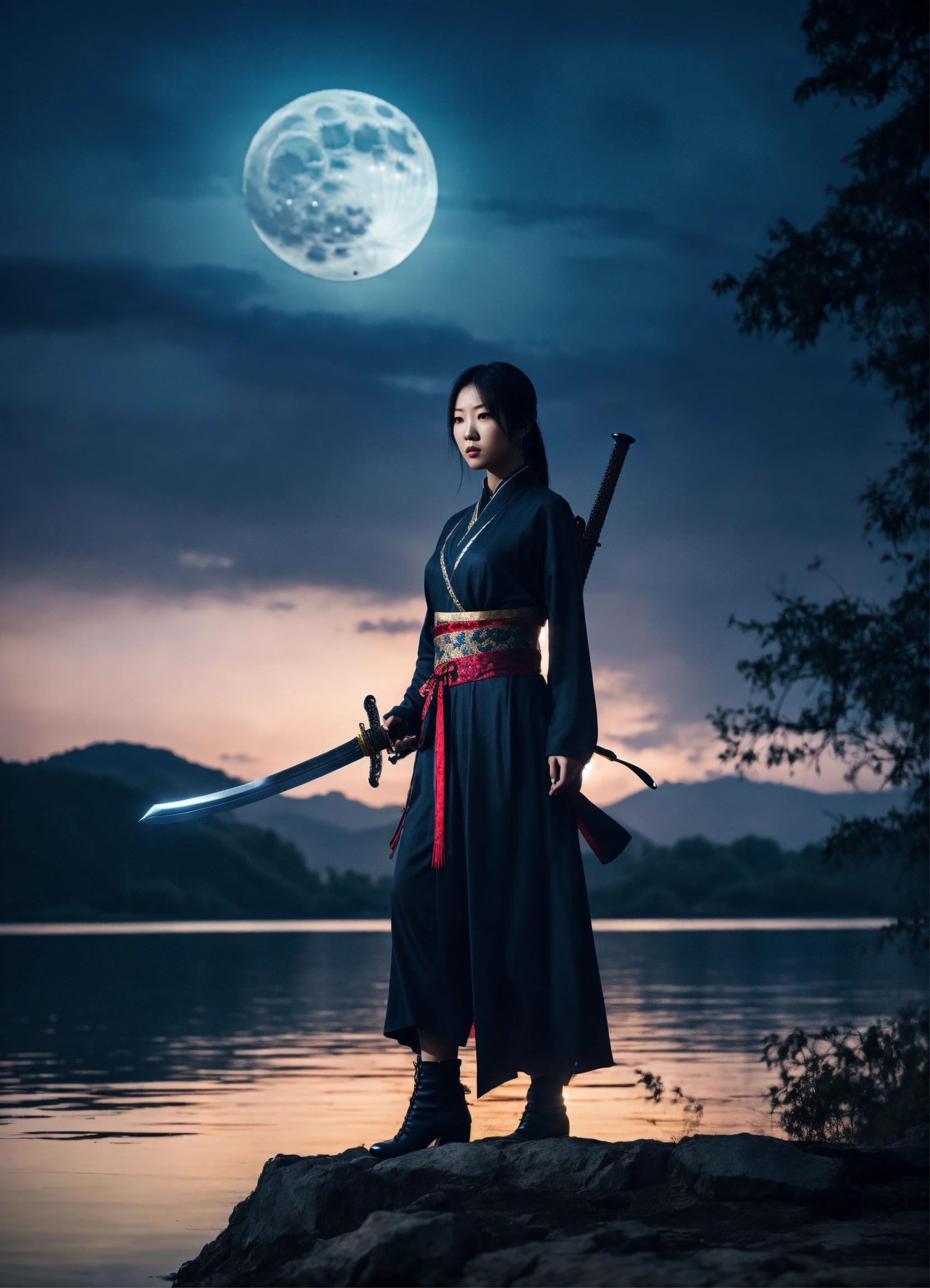 Lexica - Beautiful modern-dress chinese female assassin with sword ...