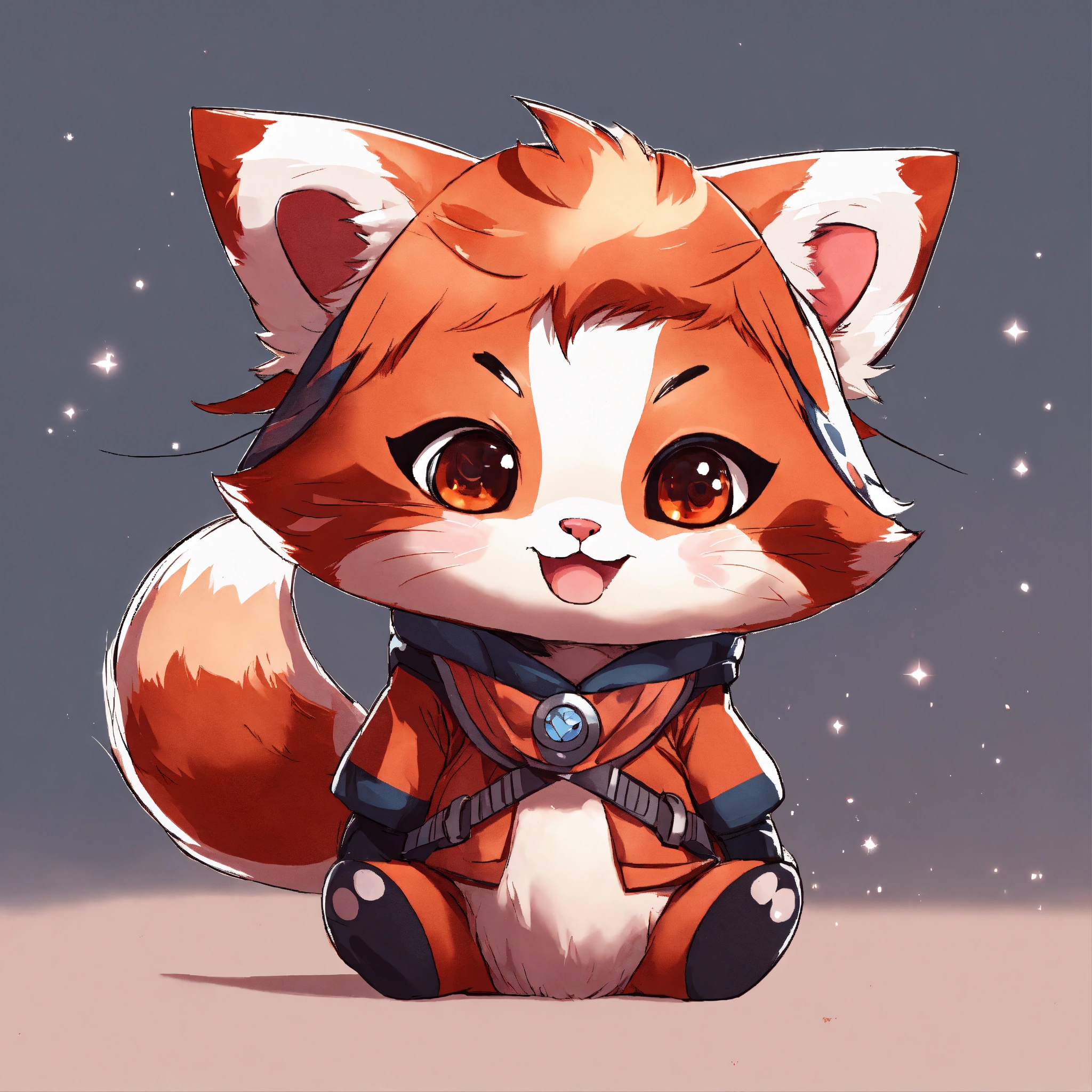 Lexica - Cute small humanoid cat red panda, victory pose, anime style ...
