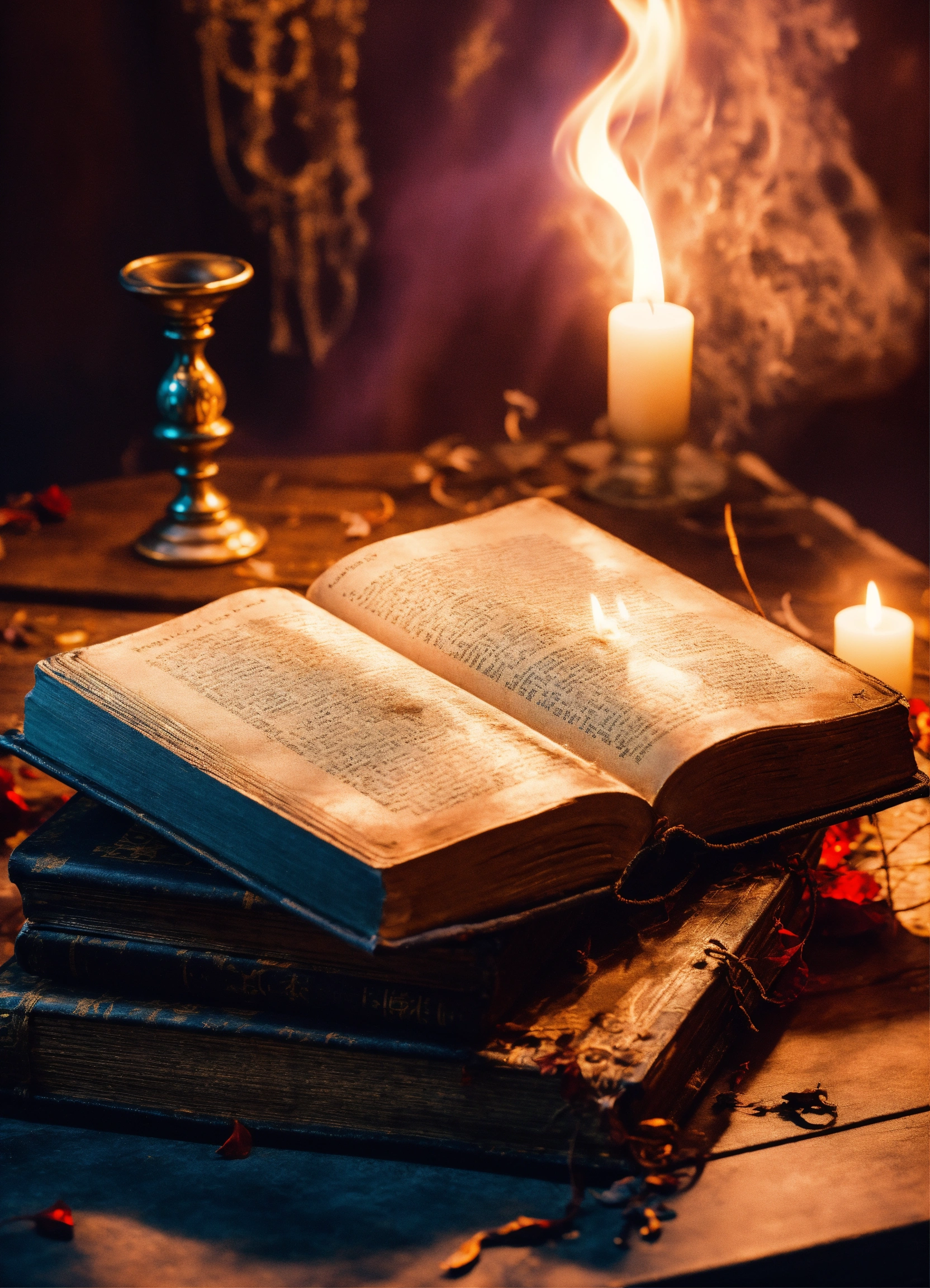 Lexica - A cursed magical book laying on a table, cursed vibes, evil ...