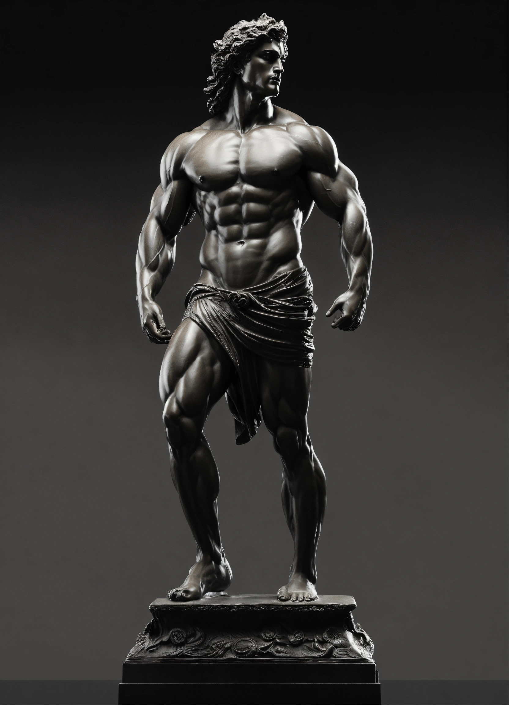 Lexica - A Statue from a muscular greek god Statue with a wavey middel ...