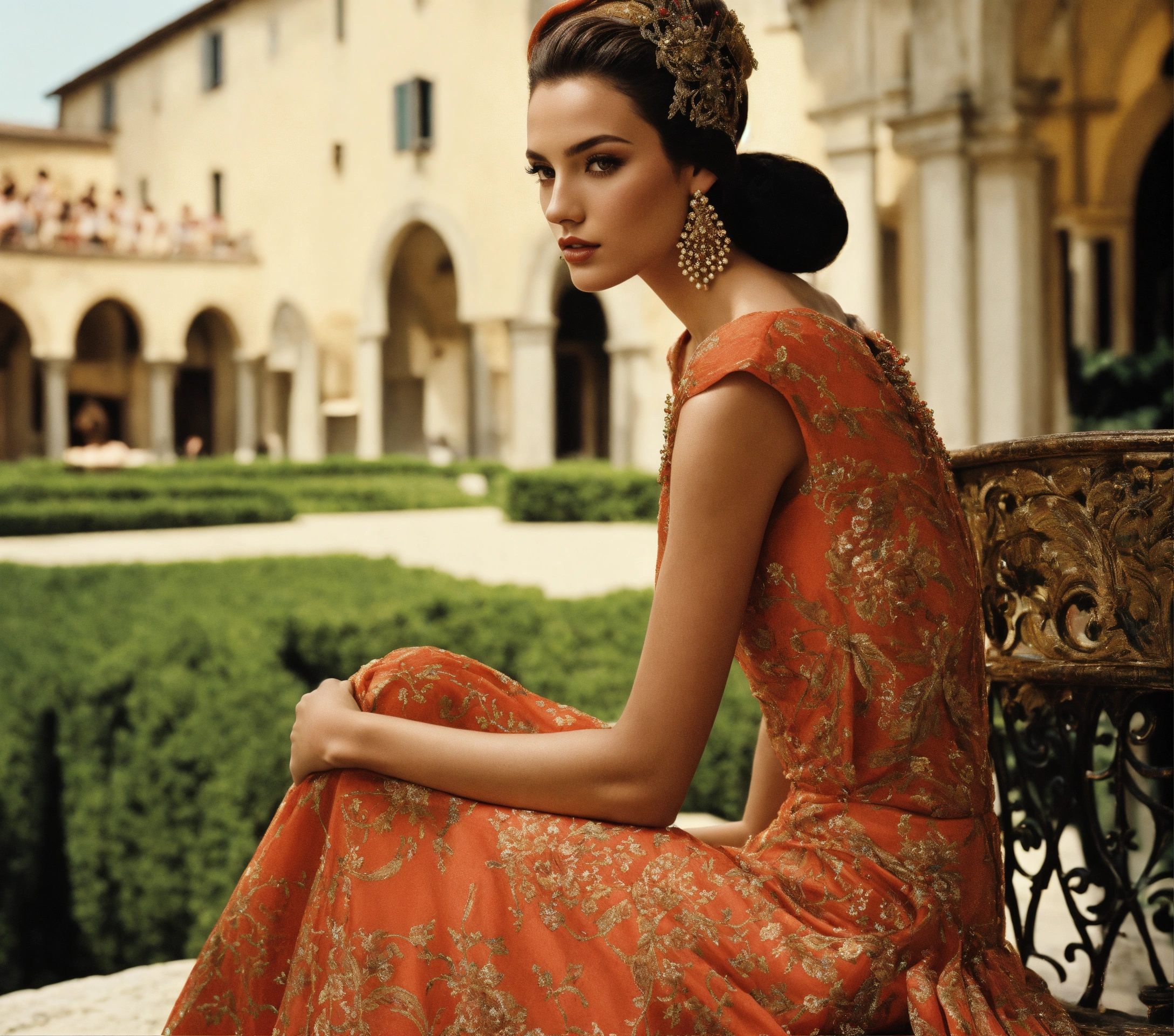 Lexica - Modelo italiana ,com vestido de época, 1200, na capa da ...