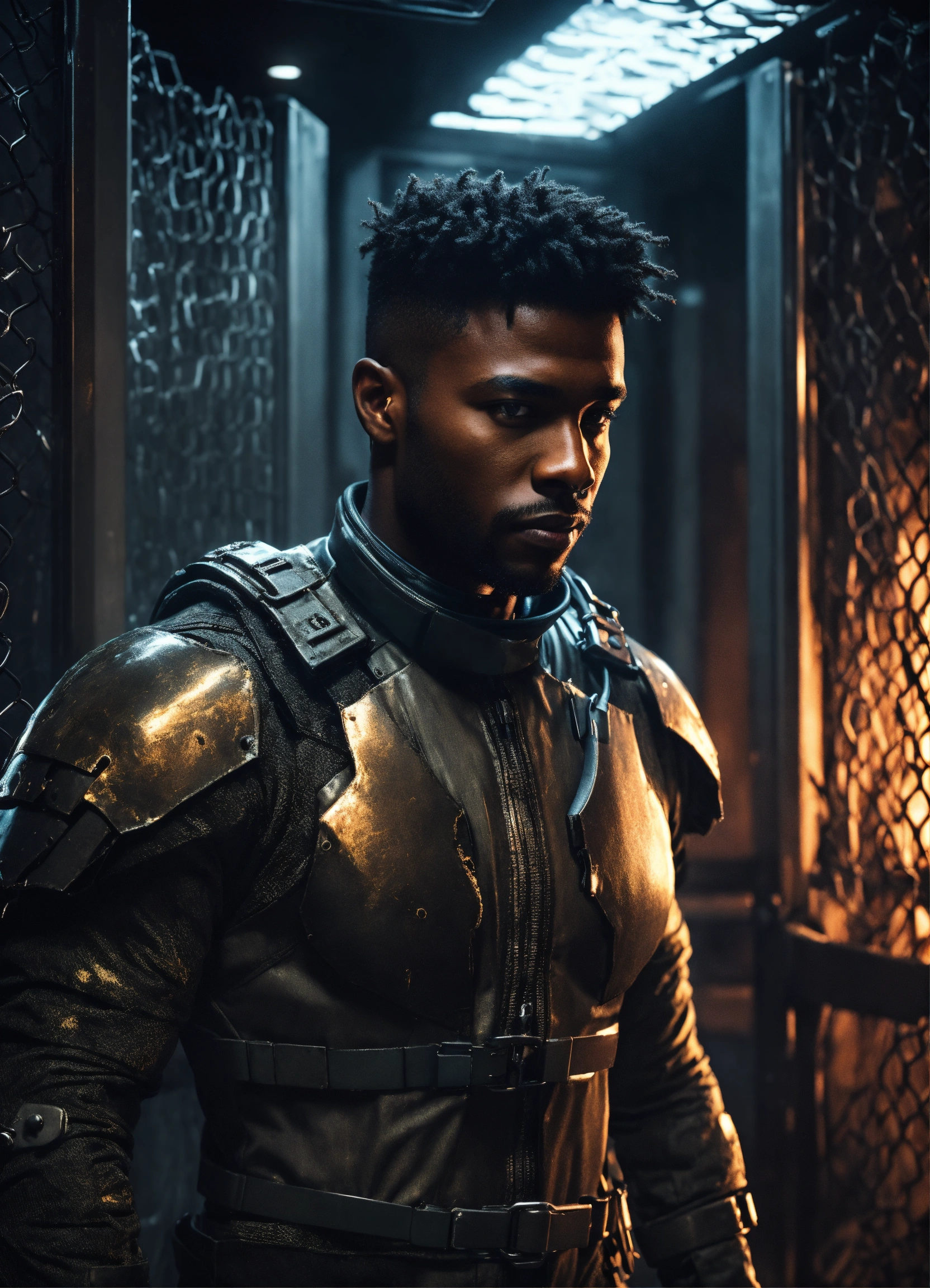 Lexica - Handcuffed, a handsome black male god, a strong prisoner with ...
