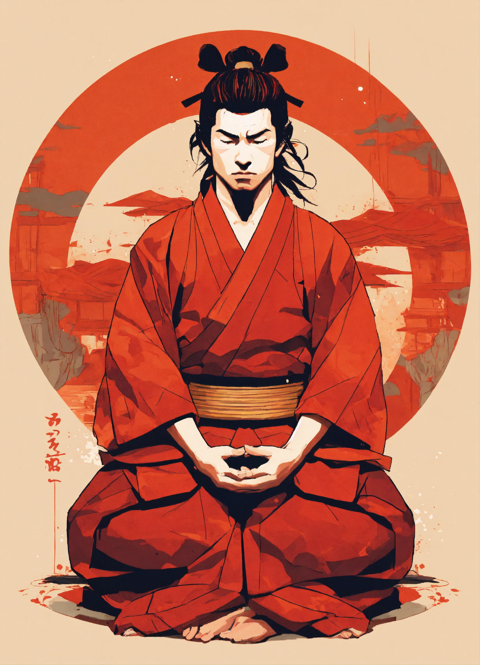 Lexica - Samurai meditation in Dojo, by Sachin Teng, in the circle ...