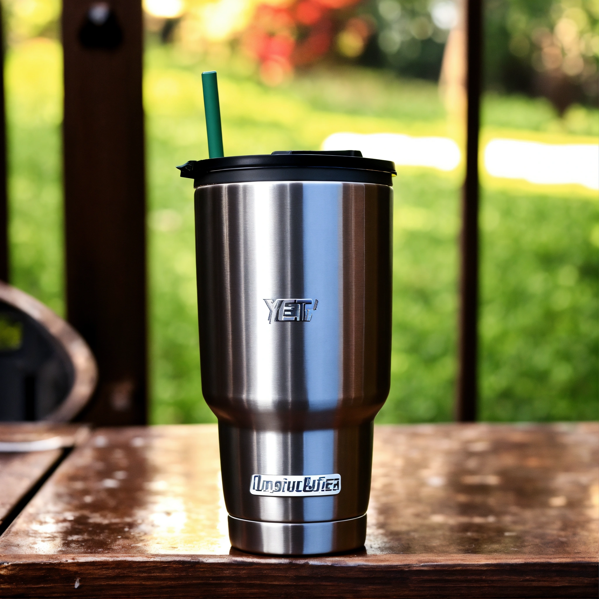 Lexica - A photo of a Yeti cup. The cup is made of stainless steel and ...