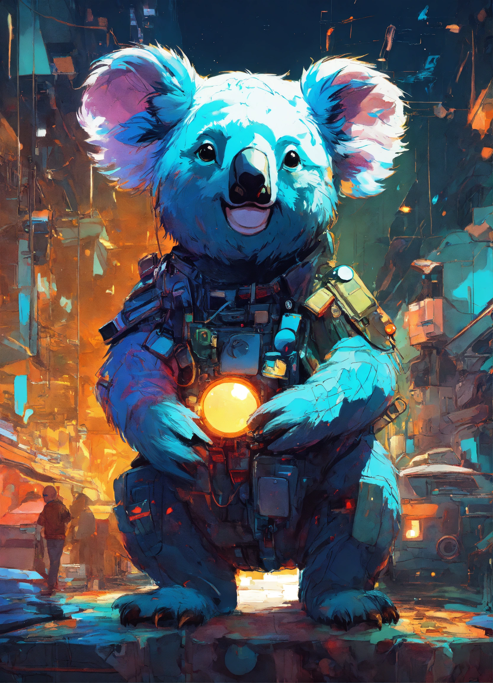 Lexica - Adorable koala, glowing reflecting eyes, Brian Kesinger, Russ ...