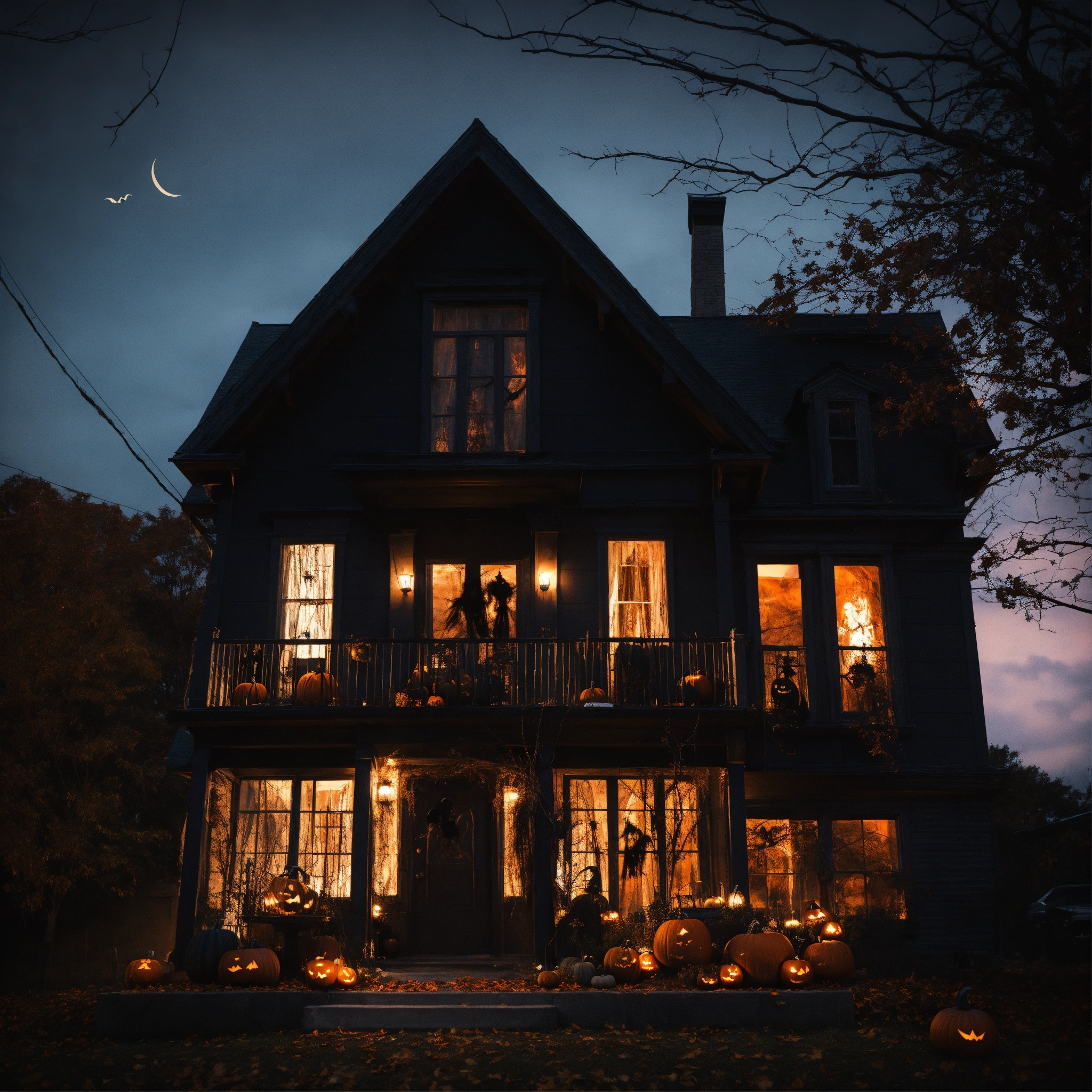 Lexica - Halloween modern haunted house