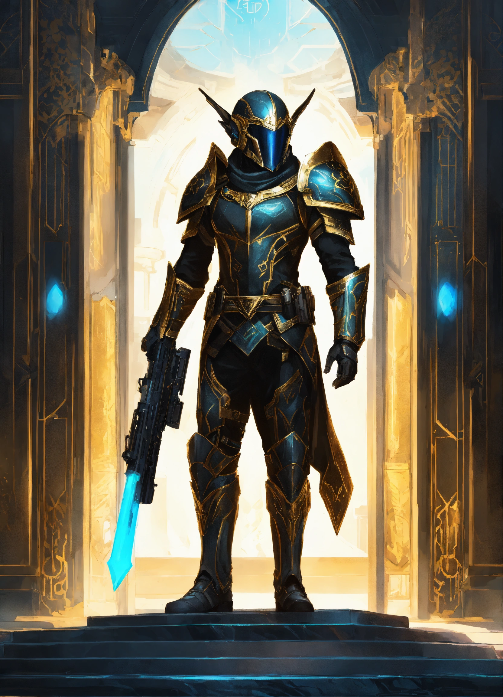 Lexica - Epic drawing of a full body of a high elf sci fi soldier ...