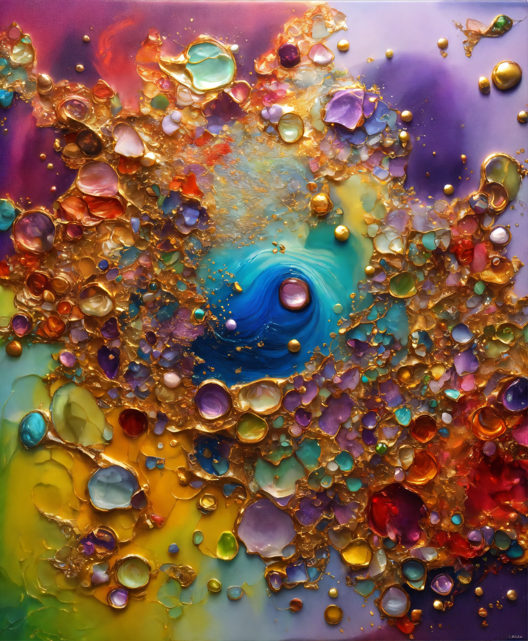 Lexica - Colorful abstract painting oil and water complex complicated ...
