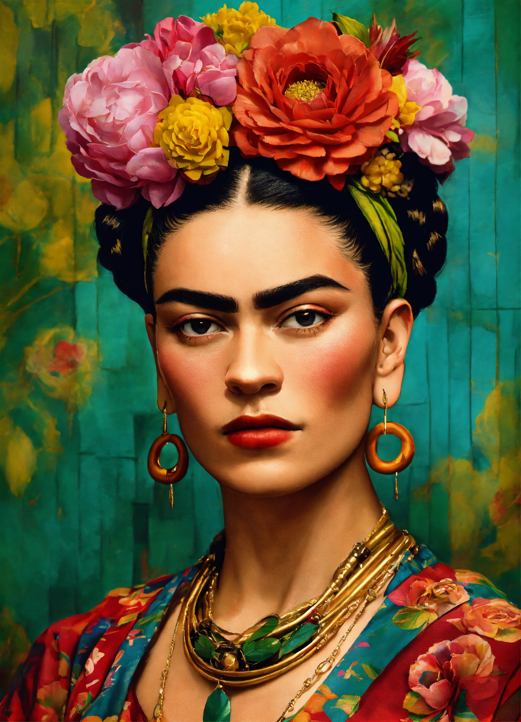 Lexica - Frida kahlo as a fitness modell, muscular, strong, highly ...