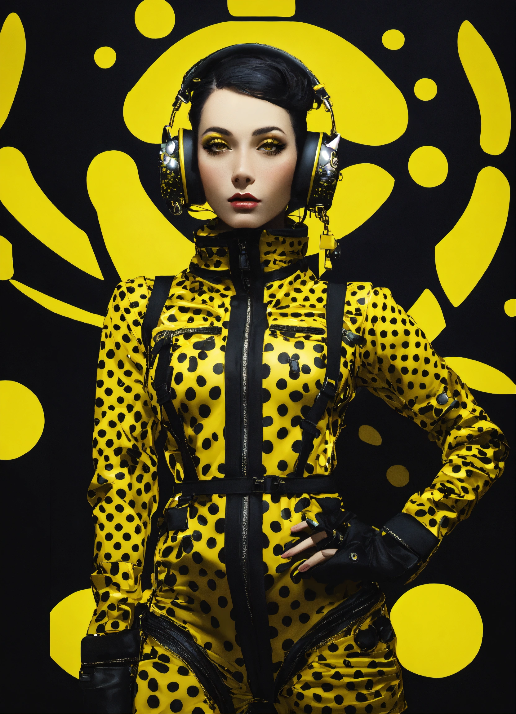 Lexica - Front half body photography, of a glamorous Techno DJ woman in ...