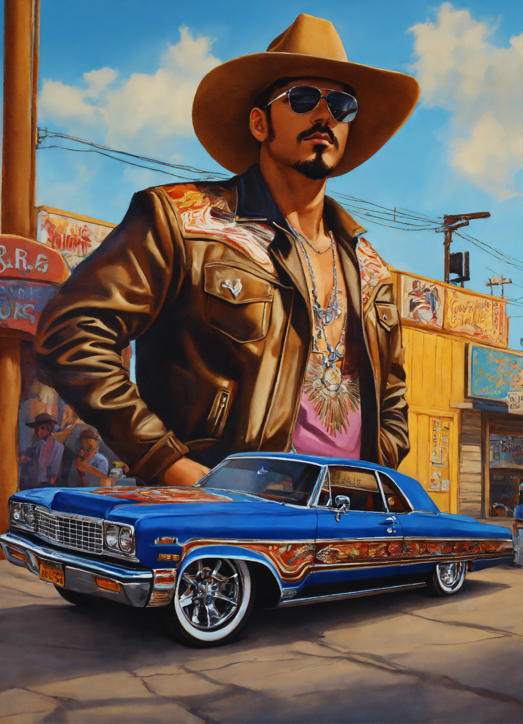 Lexica - Realistic lowrider with a cowboy paint job